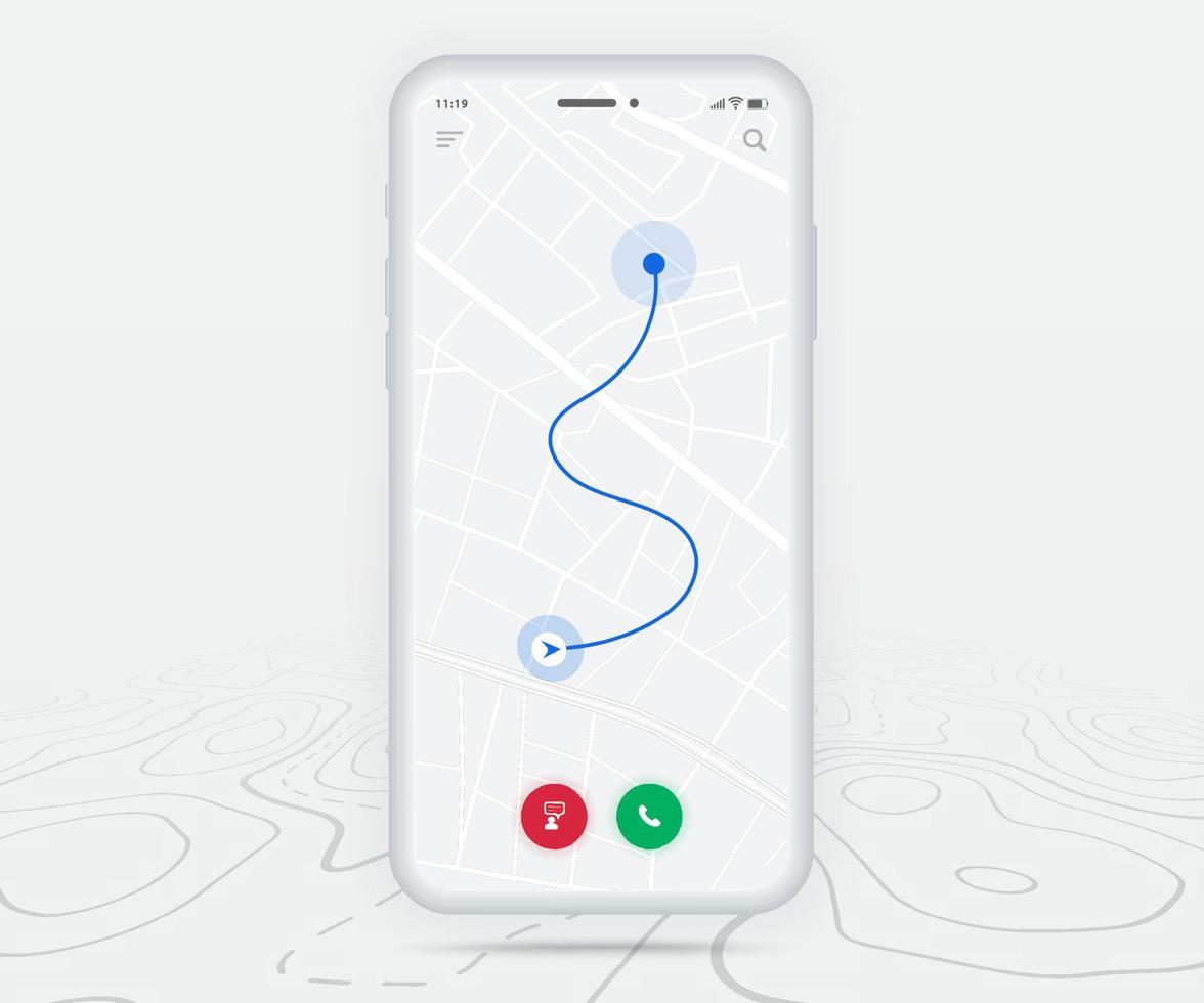 Map Gps Navigation Ux Ui Concept Smartphone Map Application
