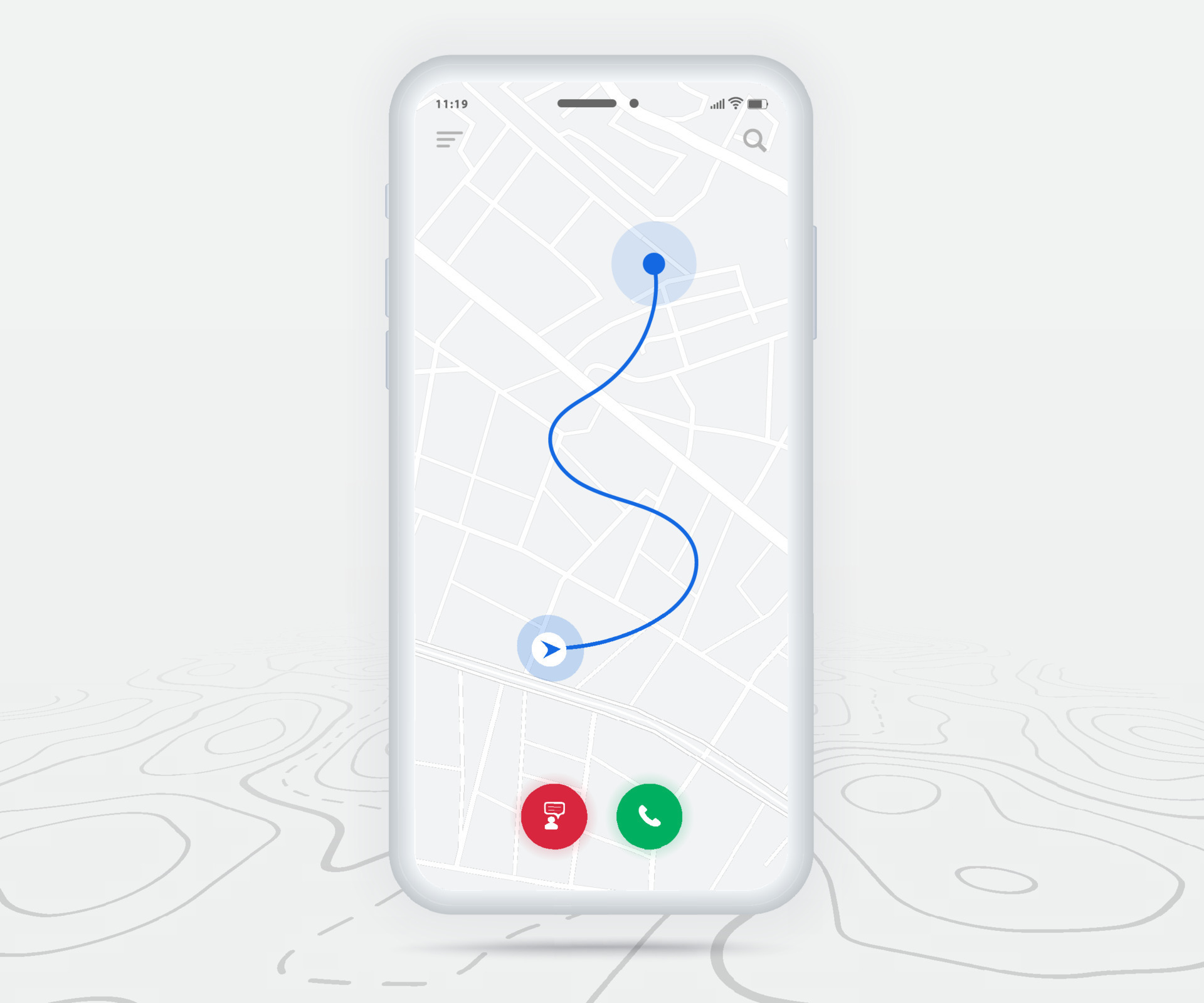 Map Gps Navigation Ux Ui Concept Smartphone Map Application Destination Point On Screen App
