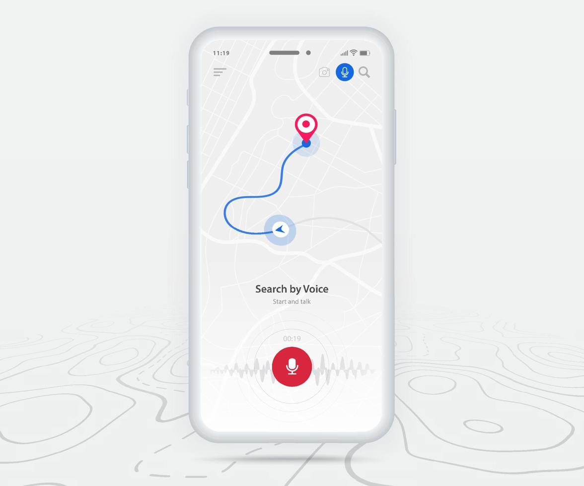 Map Gps Navigation Ux Ui Concept Smartphone Map Application Destination Point On Screen App