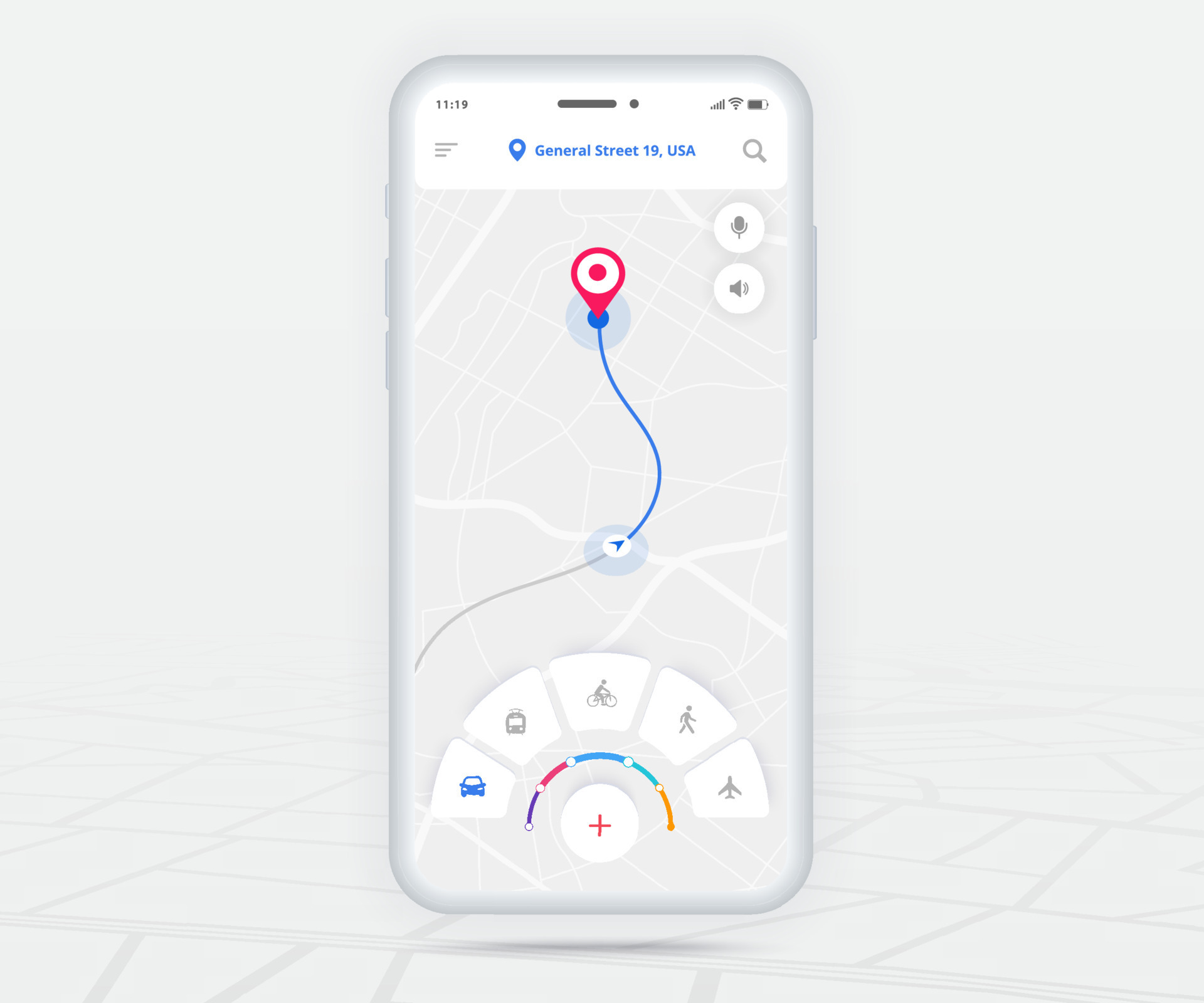 Map Gps Navigation Ux Ui Concept Smartphone Map Application And