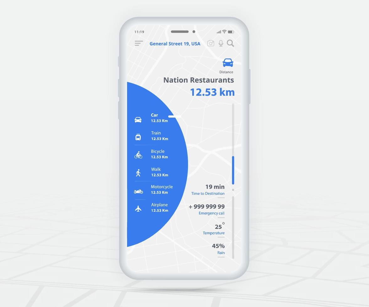 Map Gps Navigation App Ux Ui Concept Mobile Map Application Smartphone App Search Map