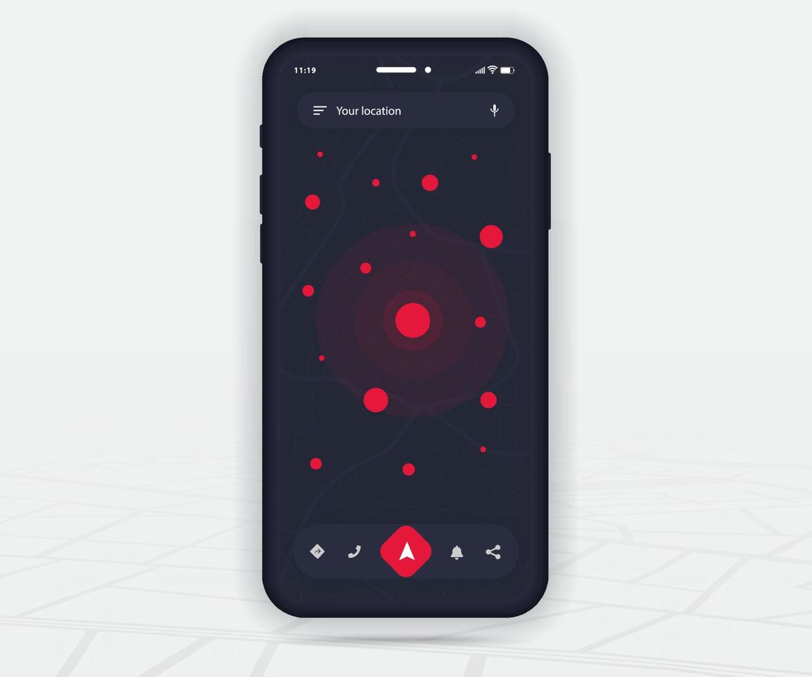 Map Gps Navigation App Ux Ui Concept Mobile Map Application