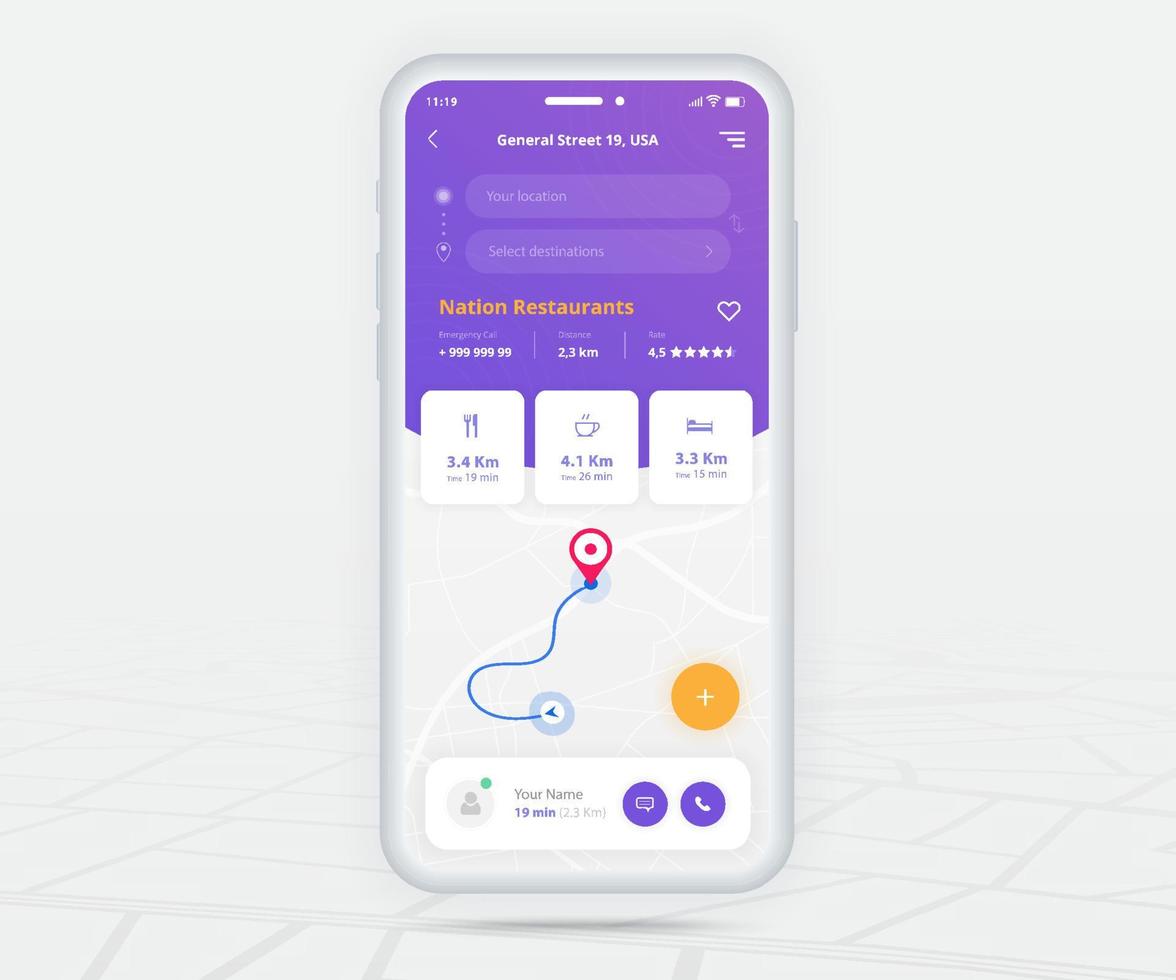 Map Gps Navigation App Ux Ui Concept Mobile Map Application Smartphone App Search Map