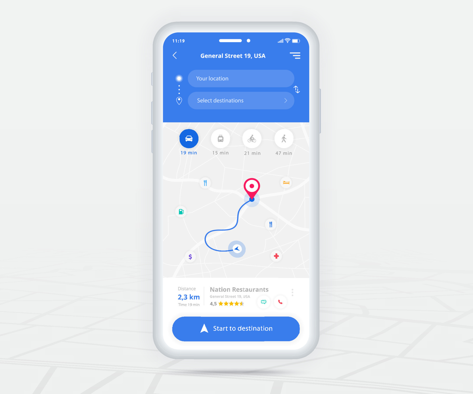 Map Gps Navigation App Ux Ui Concept Mobile Map Application Smartphone App Search Map