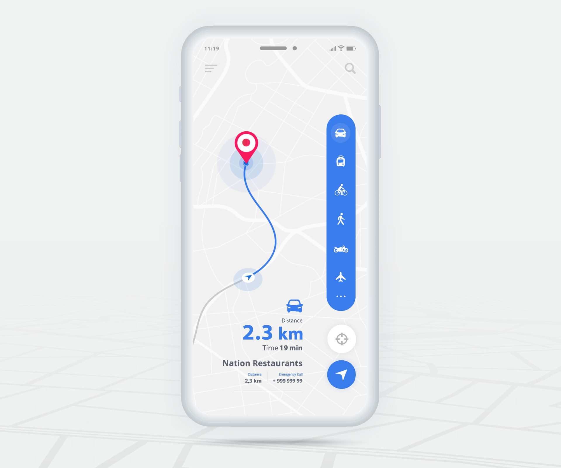 Map Gps Navigation App Ux Ui Concept Mobile Map Application