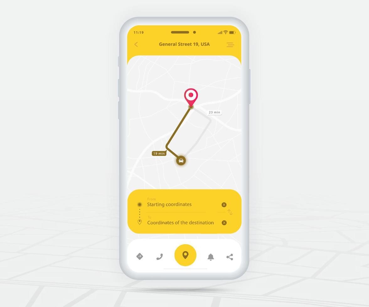 Map Gps Navigation App Ux Ui Concept Mobile Map Application Smartphone App Search Map