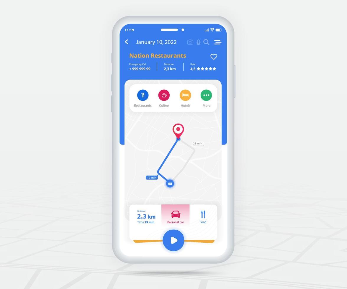 Map GPS navigation app ux ui concept, Mobile map application ... Map GPS navigation app ux ui concept, Mobile map application ...