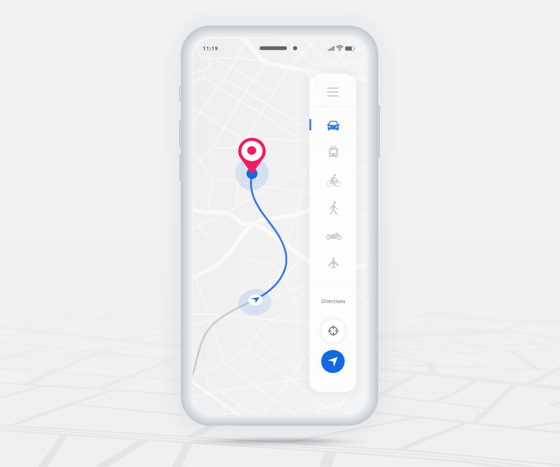 Map Gps Navigation App Ux Ui Concept Mobile Map Application