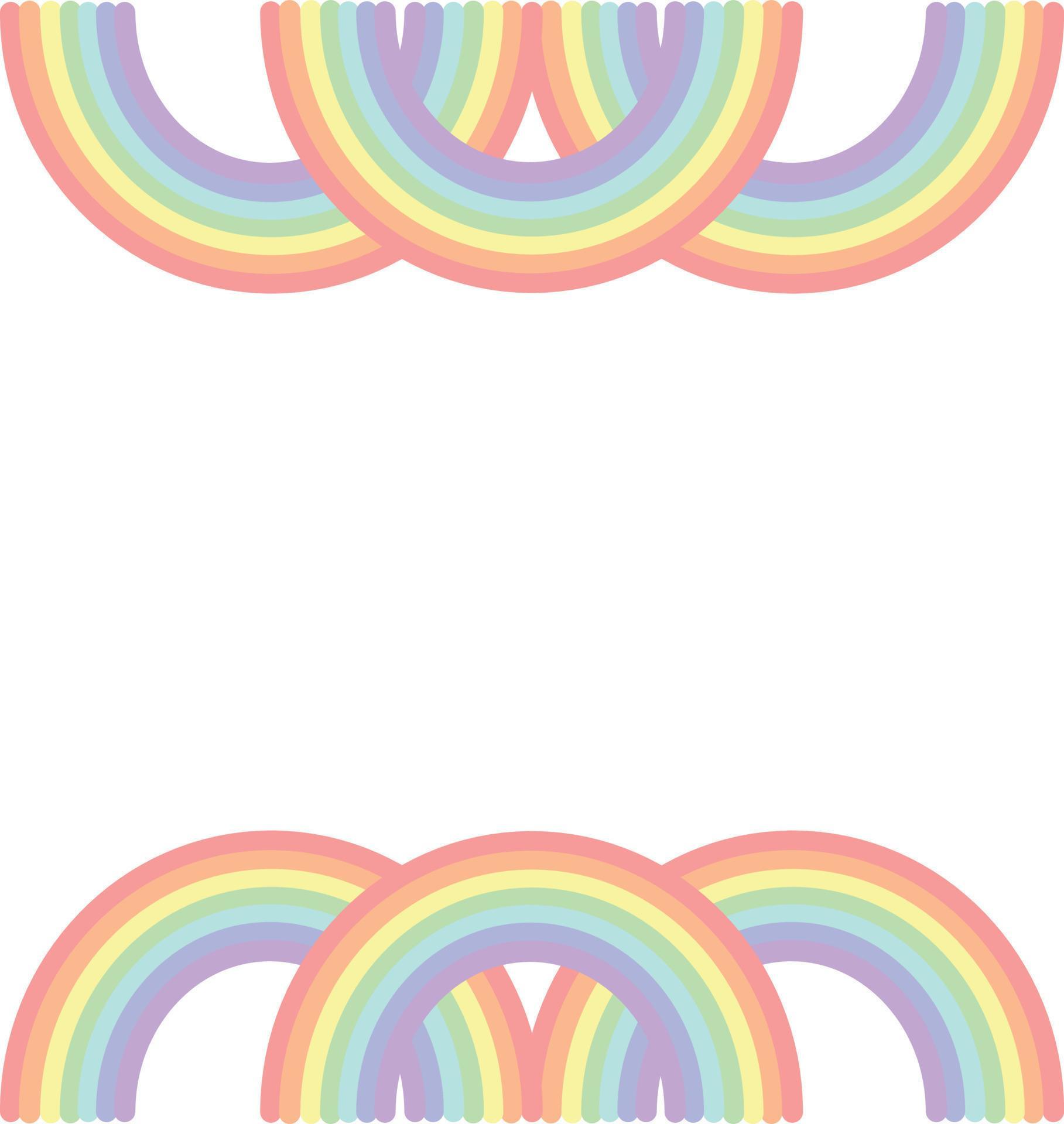 rainbow border frame in flat style. gentle pastel cute element 13516632 ...