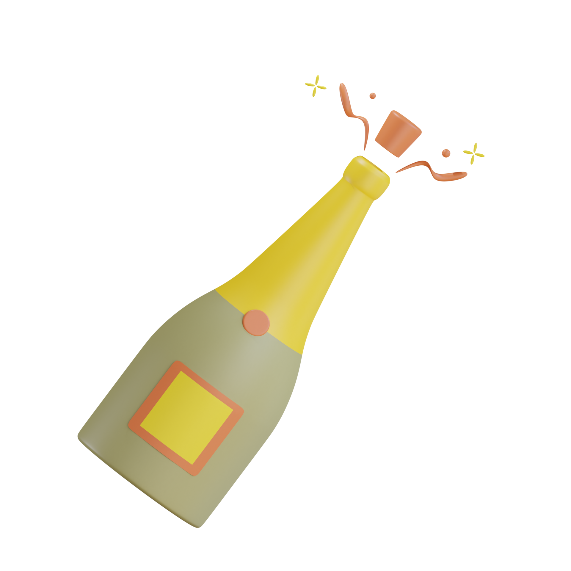 3d Champagne Bottle 13518831 Png