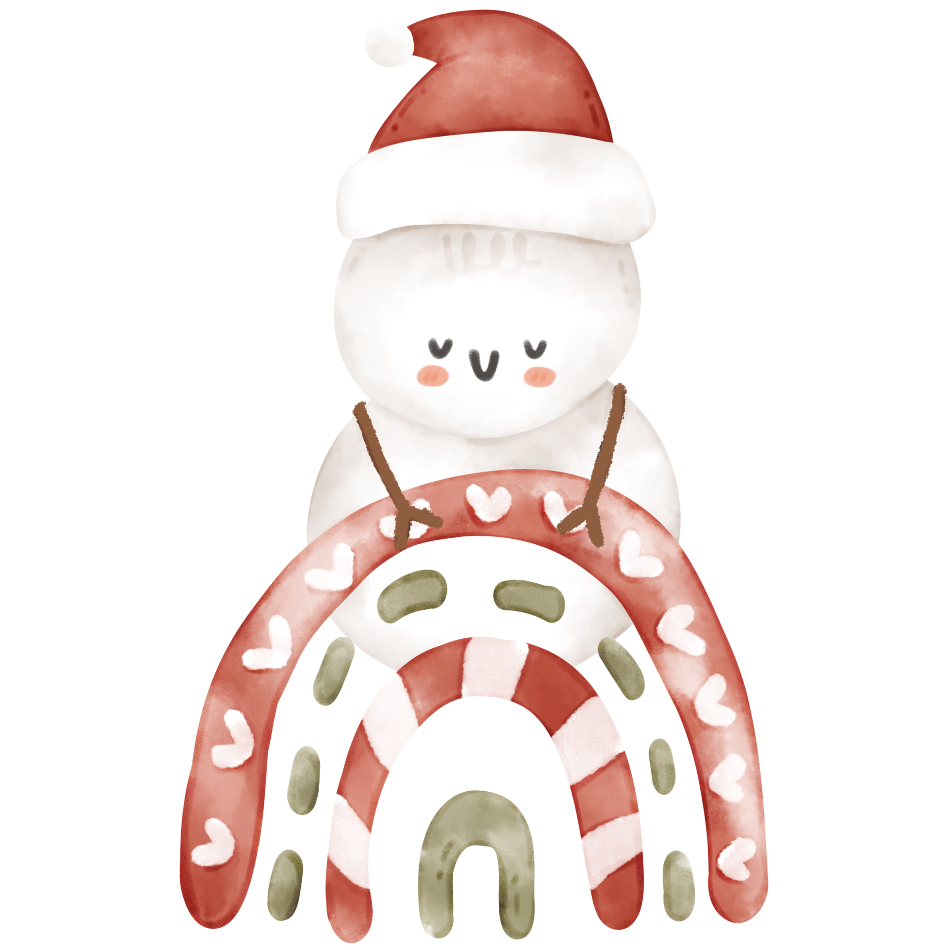 Christmas rainbow snowman 13519614 PNG