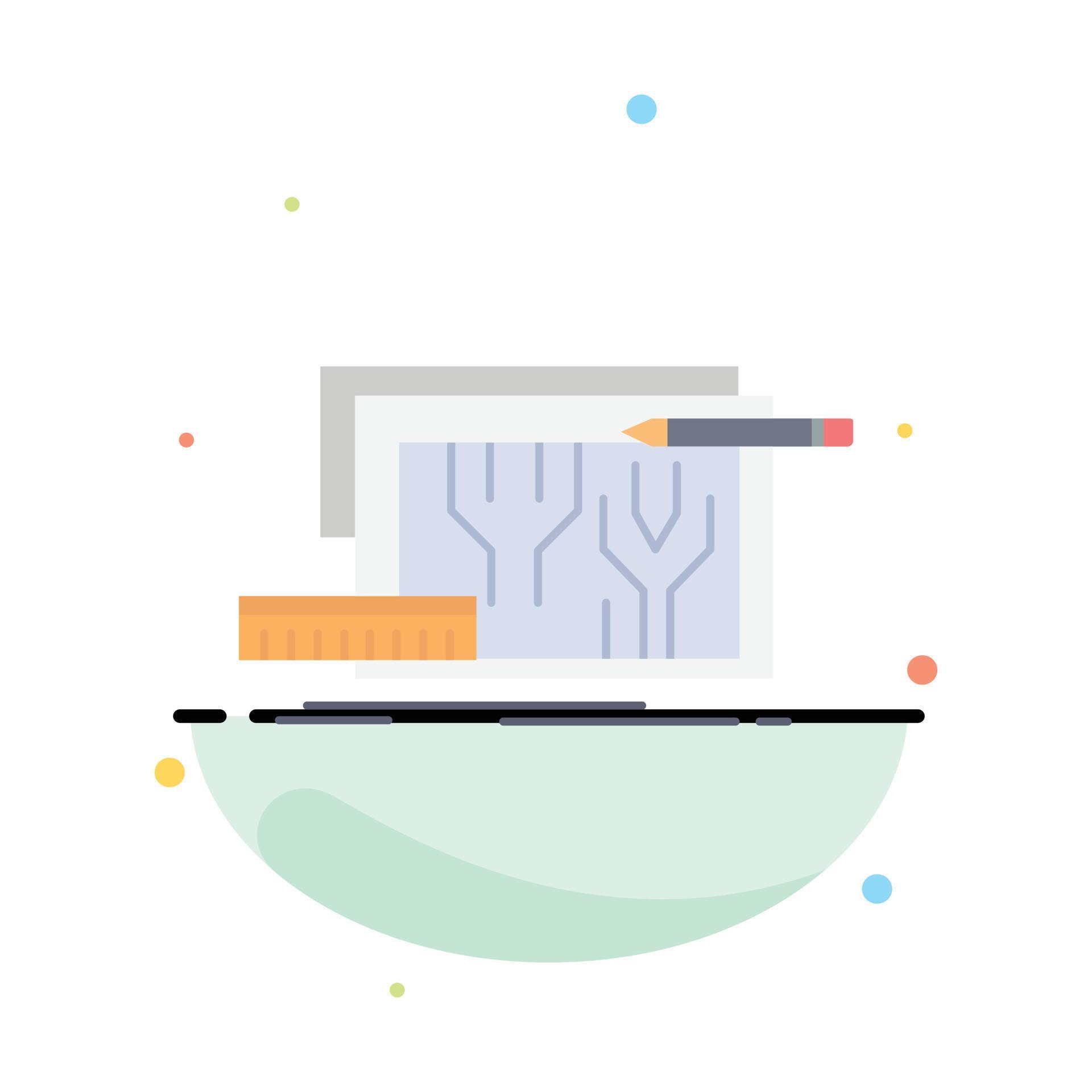 Architecture Blueprint Circuit Design Engineering Flat Color Icon Vector 13523982 Vector Art At