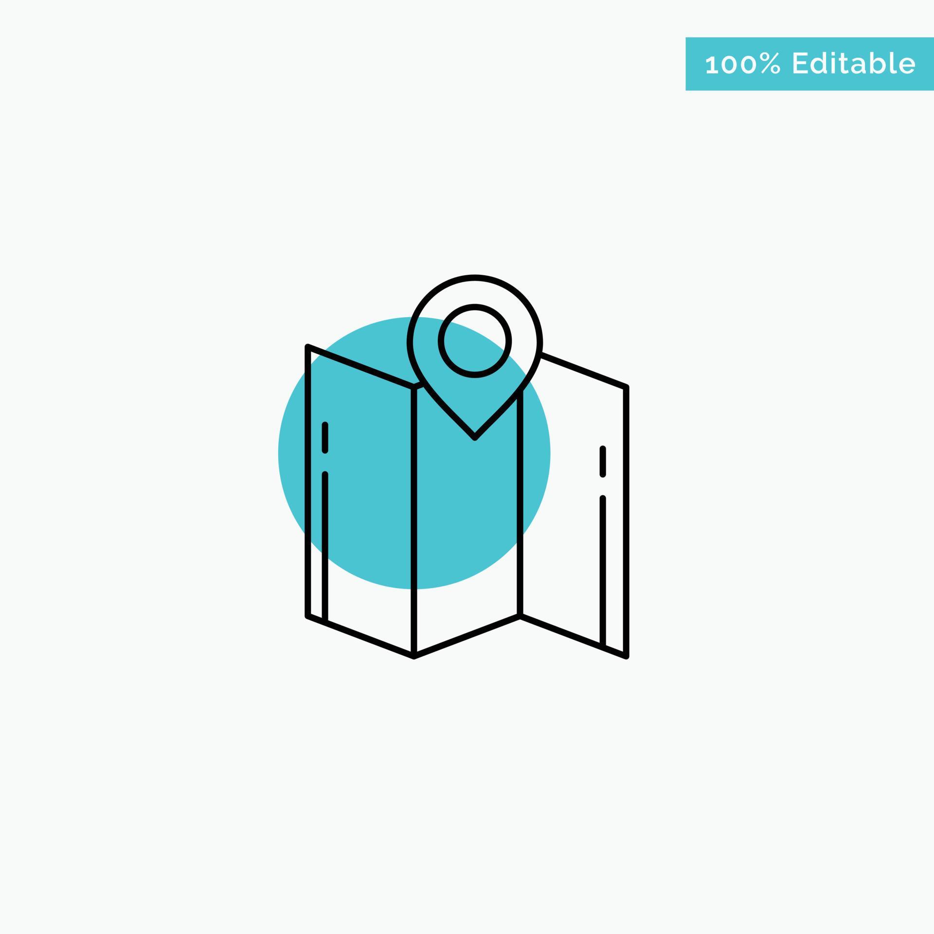 Map Direction Location Navigation Pointer turquoise highlight circle point Vector icon 13524831 ...