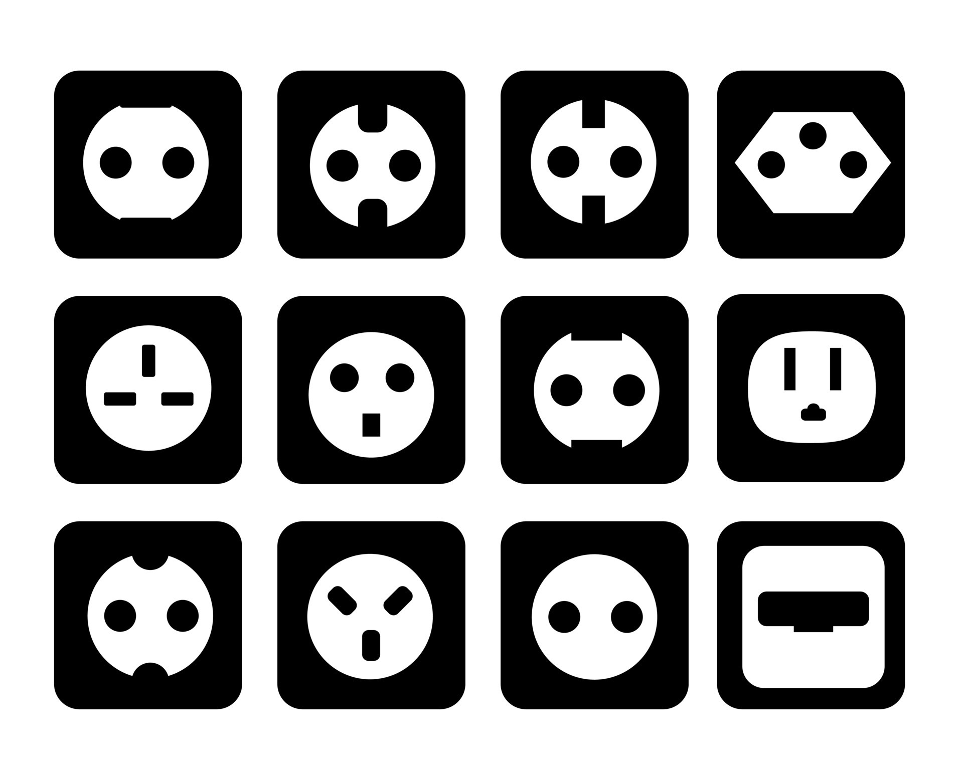 Set Of Power Socket Icons In Simple Style Eps 10 13525276 Vector Art