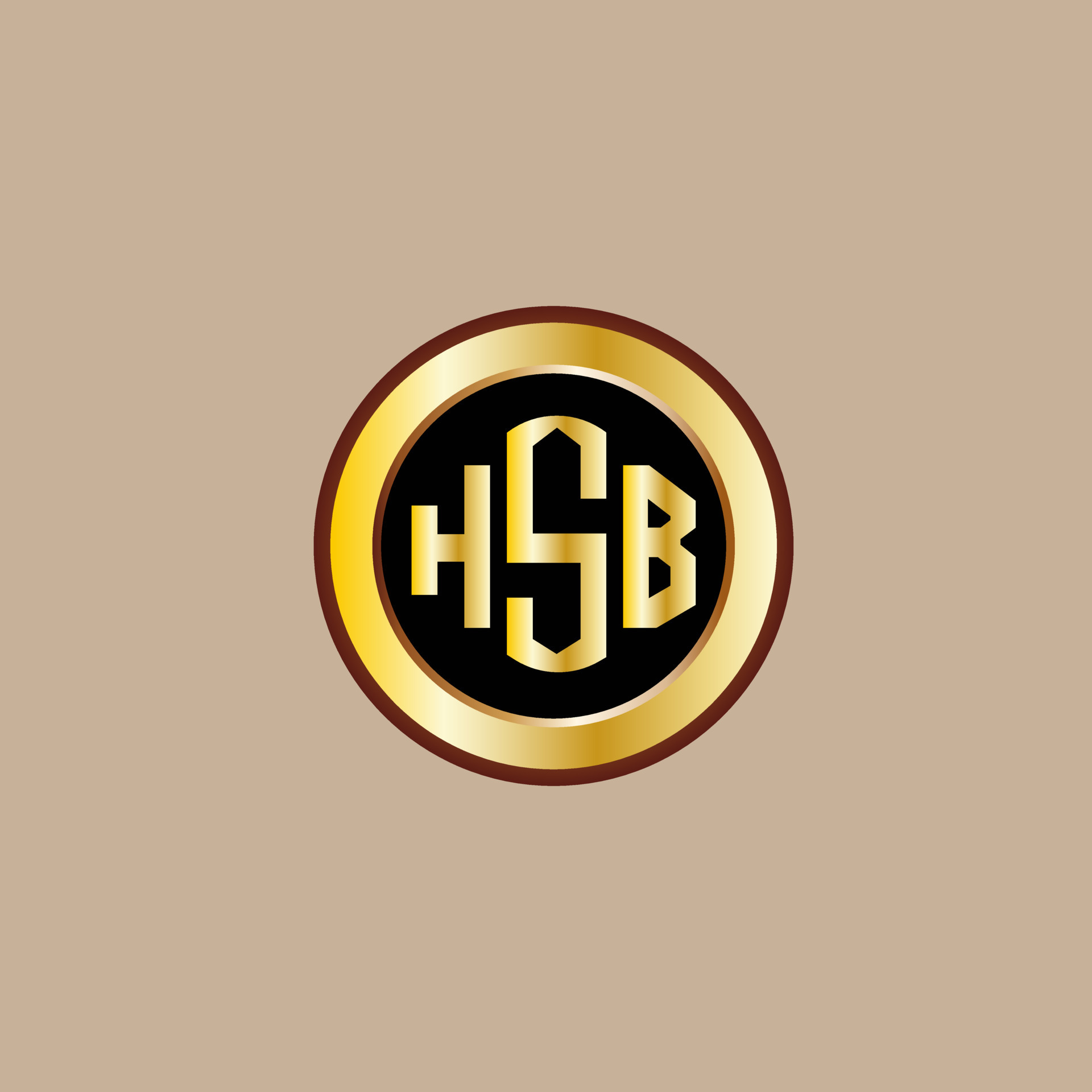 diseño creativo del logotipo de la letra hsb con círculo dorado 13528143 Vector en Vecteezy