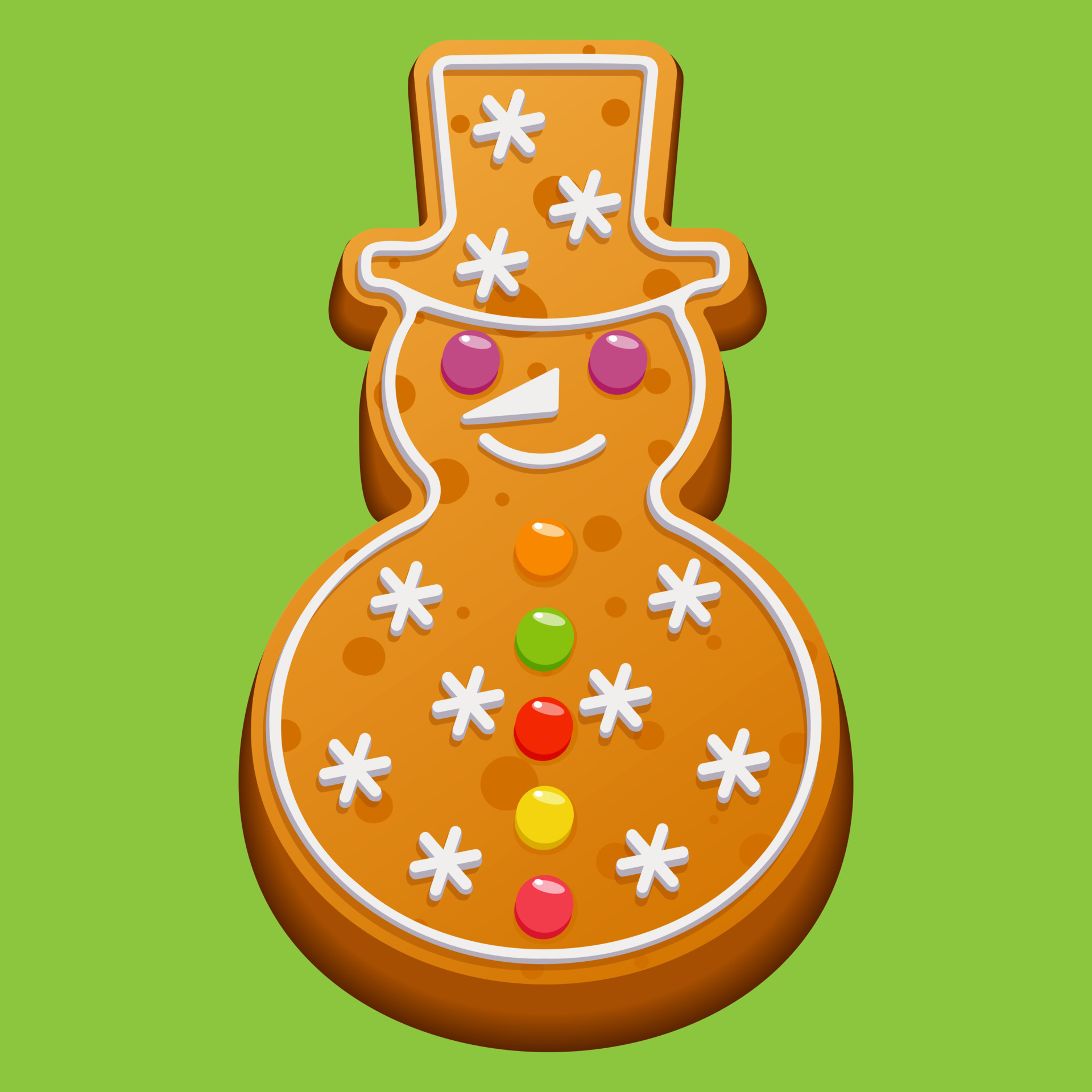 Christmas Gingerbread Snowman. Homemade holiday winter cookies with ...