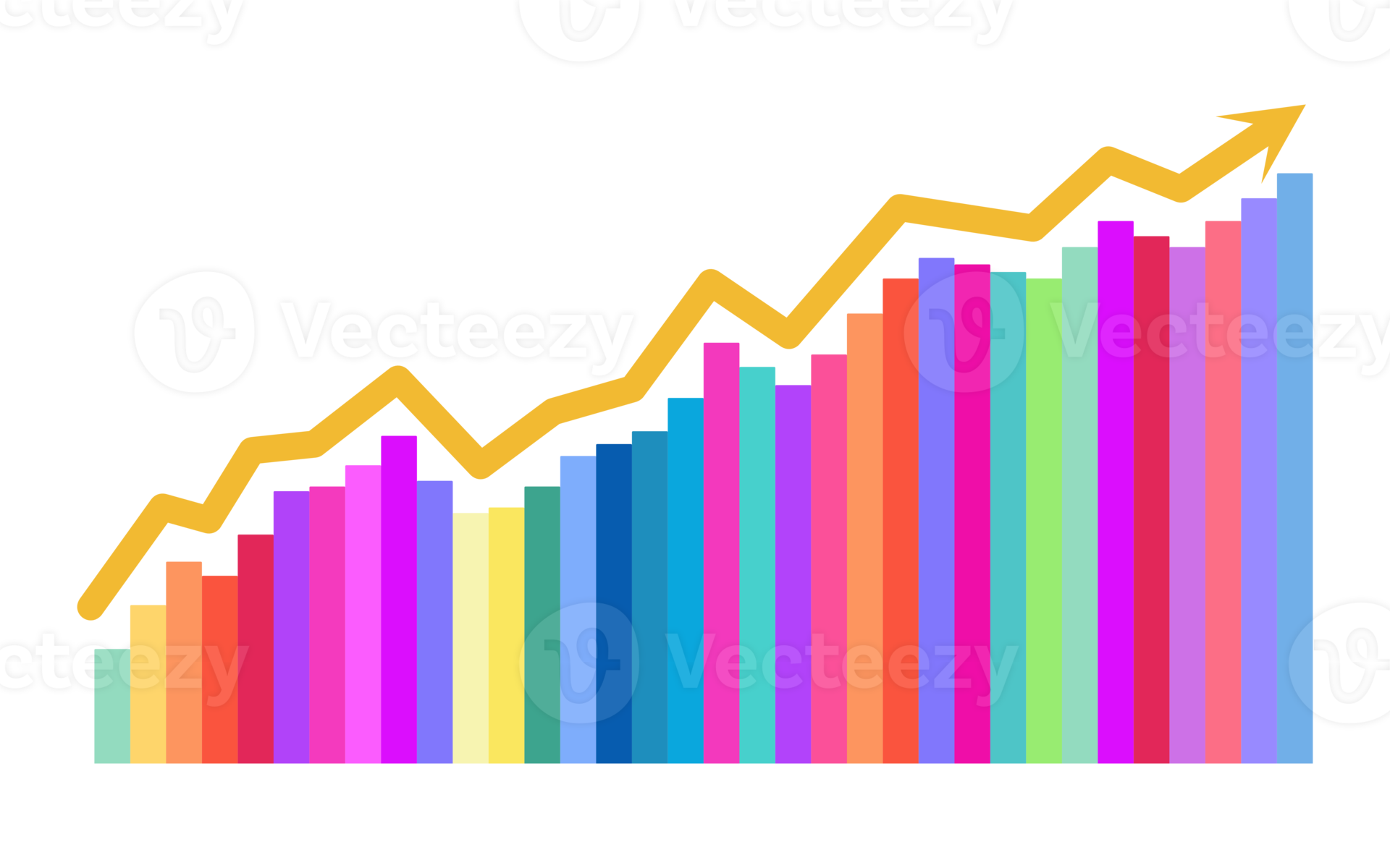 Colorful growing graph 13528893 PNG