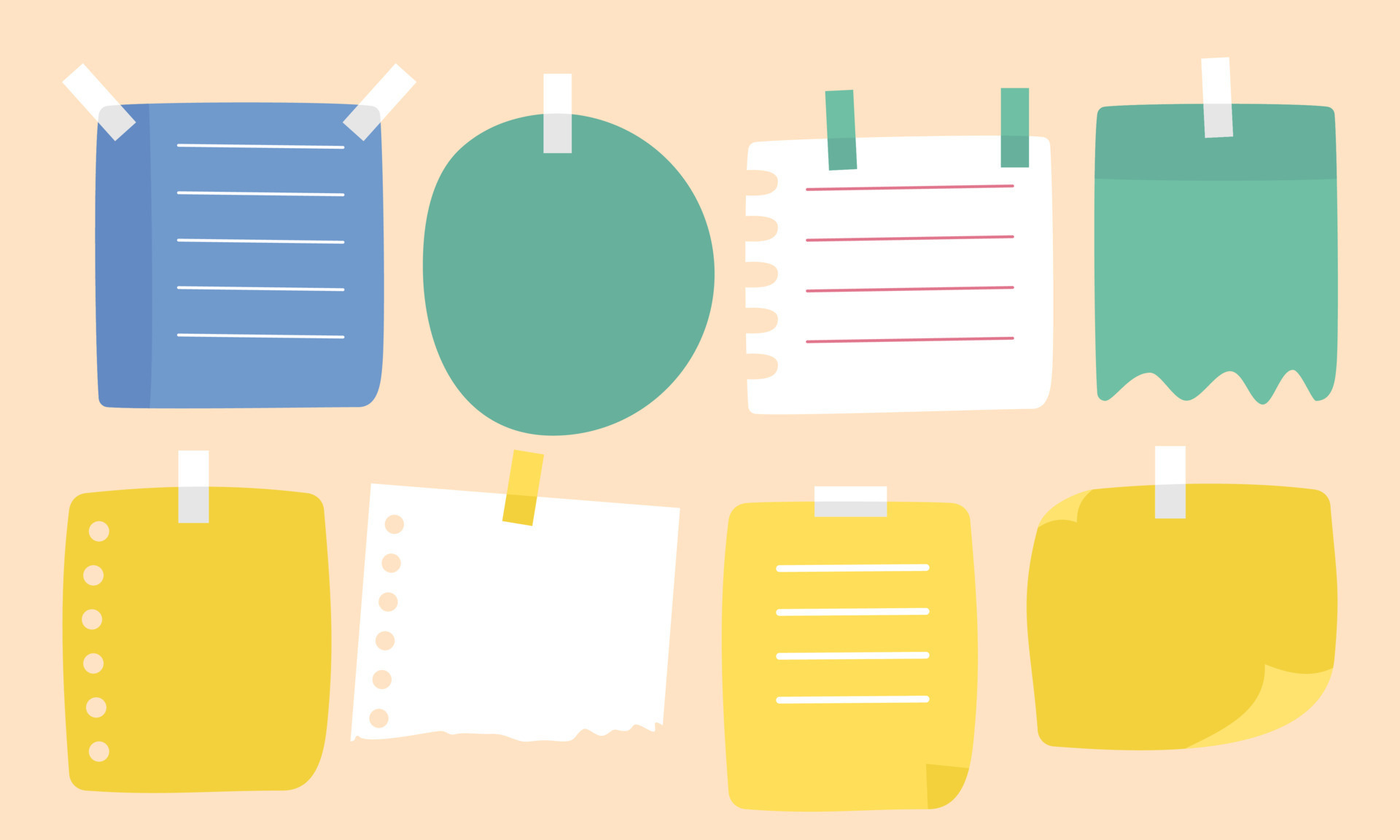 Collection Of Sticky Note Illustrations Vector 13529305 Vector Art At 