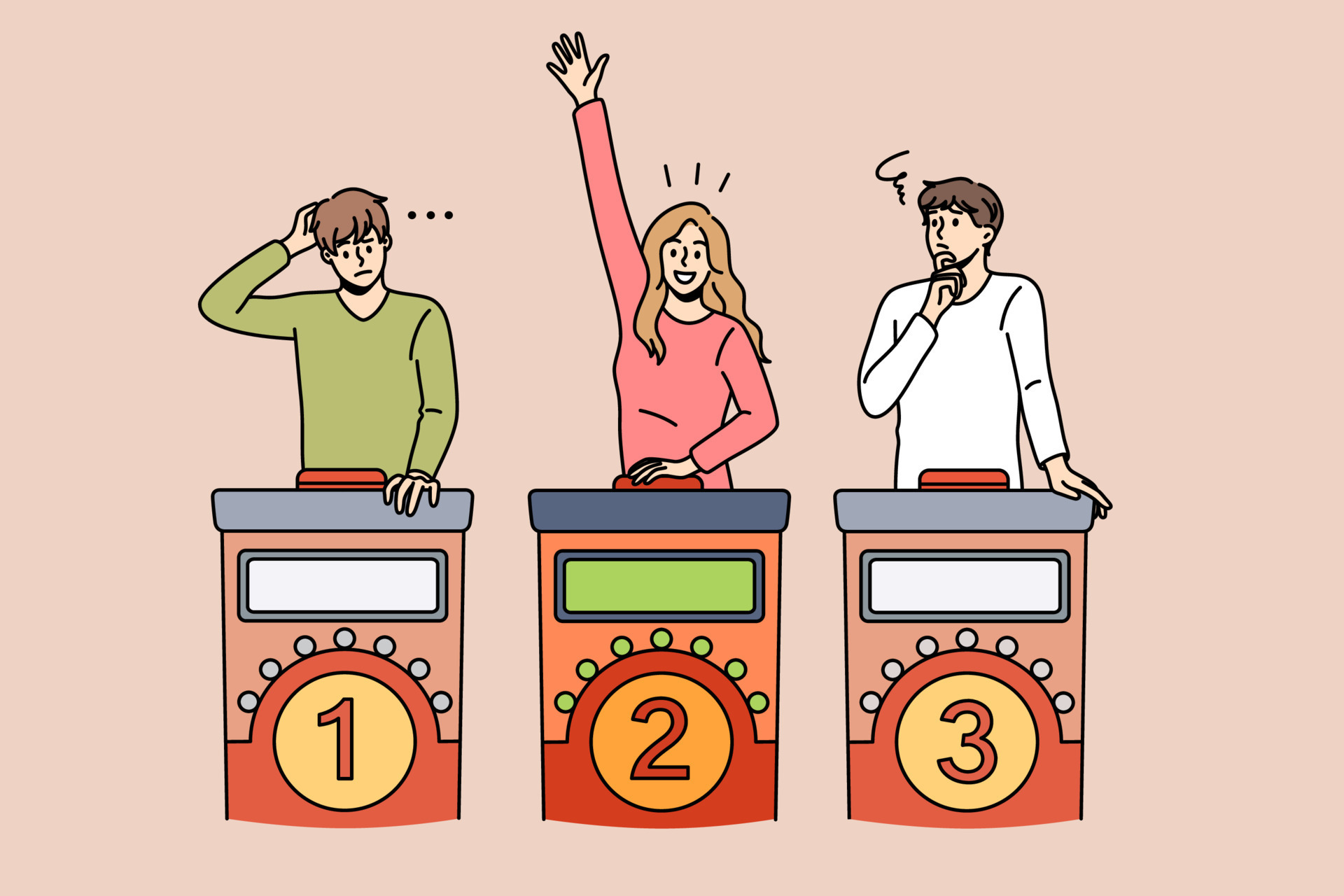Entertainment And Leisure Game Concept Group Of Young Smiling People Standing Playing Game