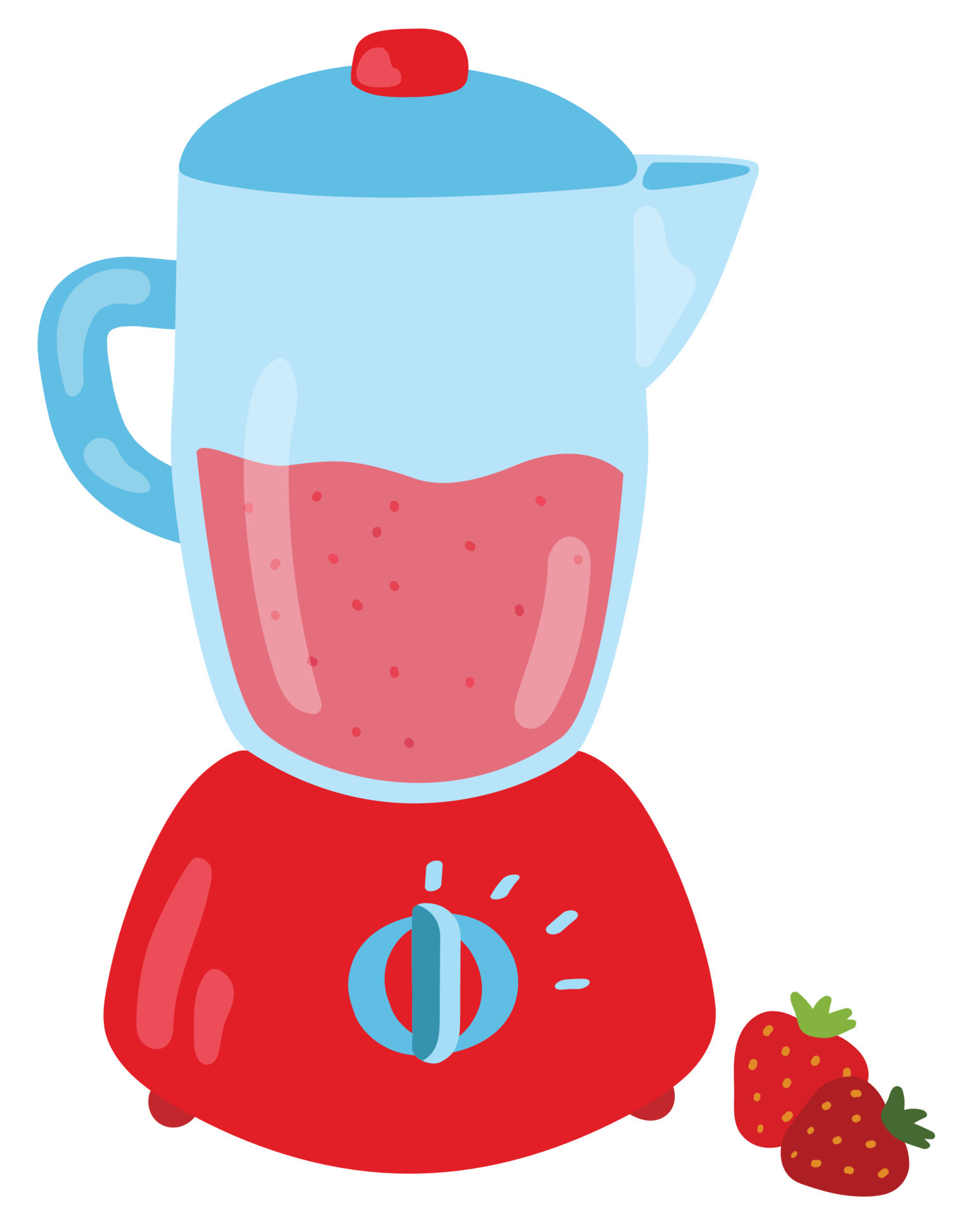 Strawberry Smoothie Blender Hand Drawn Vector Illustration Suitable For Website Stickers