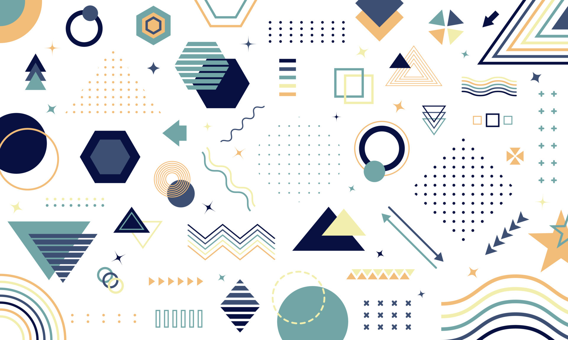 Abstract geometric background. Colorful geometric memphis pattern ...