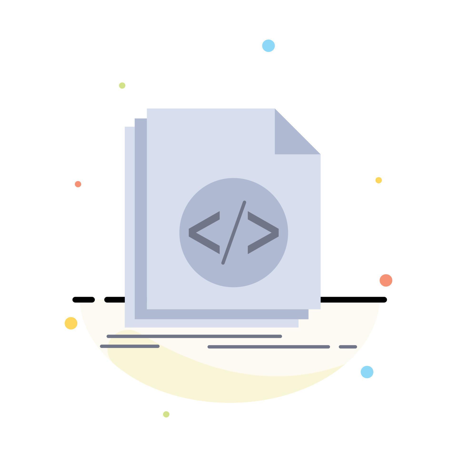 Code Coding File Programming Script Flat Color Icon Vector 13531354 