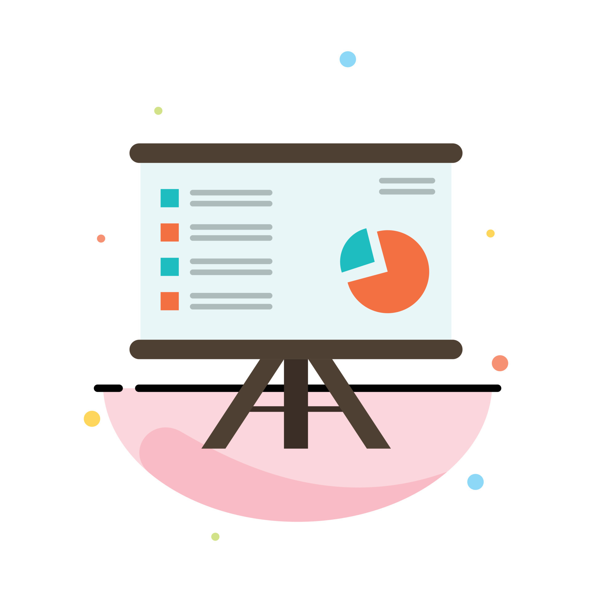 Presentation Analytics Business Chart Graph Marketing Report Abstract Flat Color Icon Template