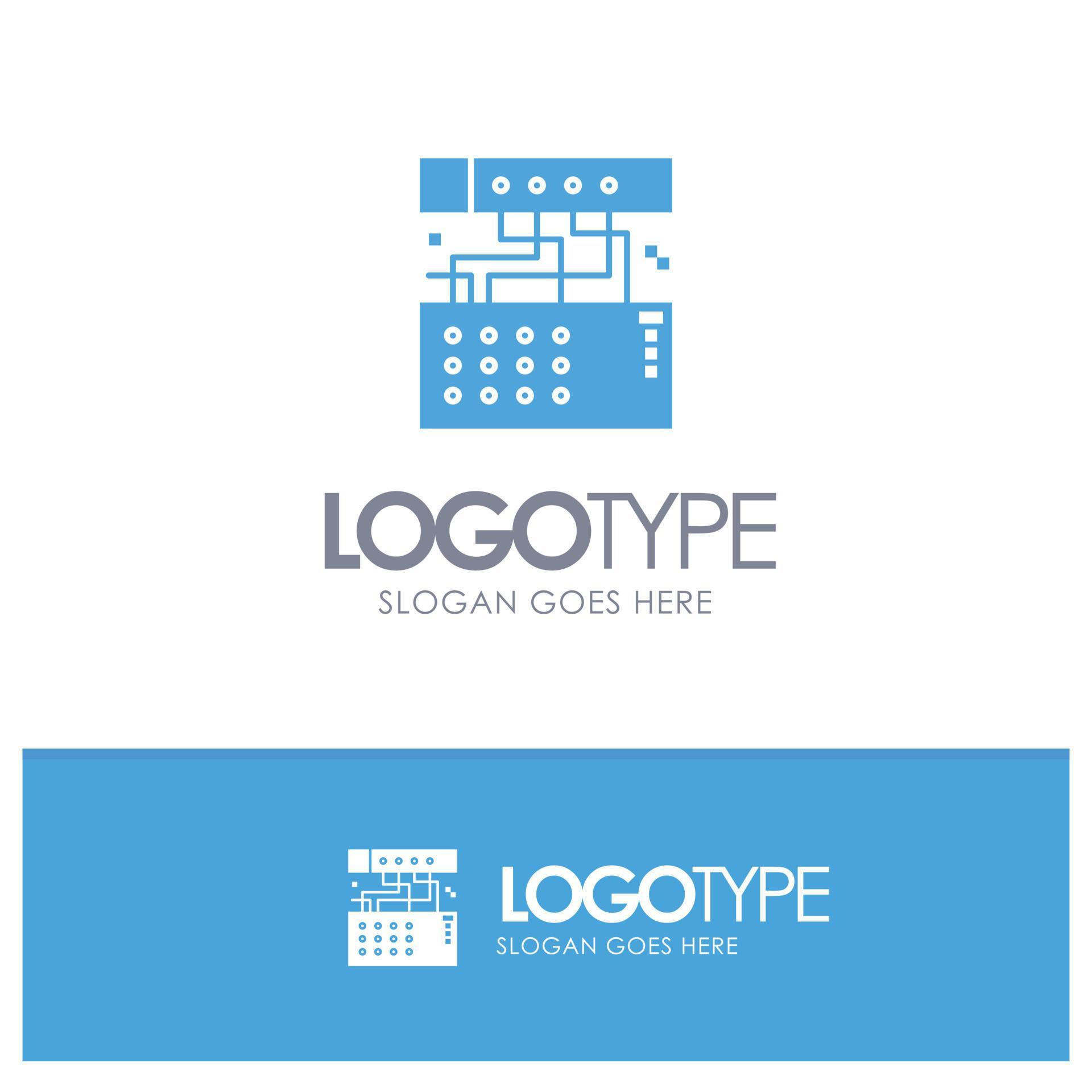 Analog Connection Device Module Sound Blue Solid Logo with place for tagline 13531731 Vector Art ...