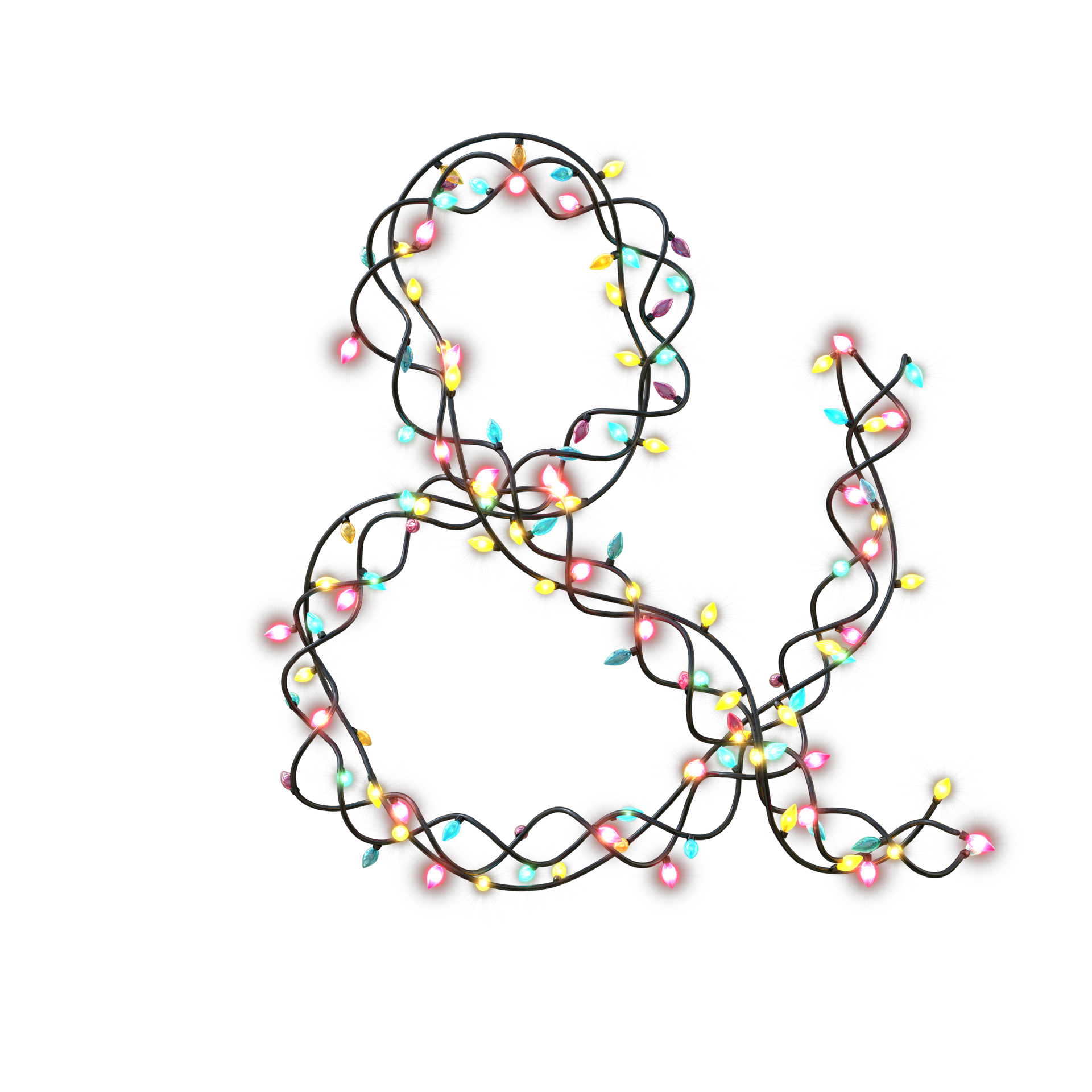 letras de luces navideñas de colores tipo de letra ampersand 13532539 PNG