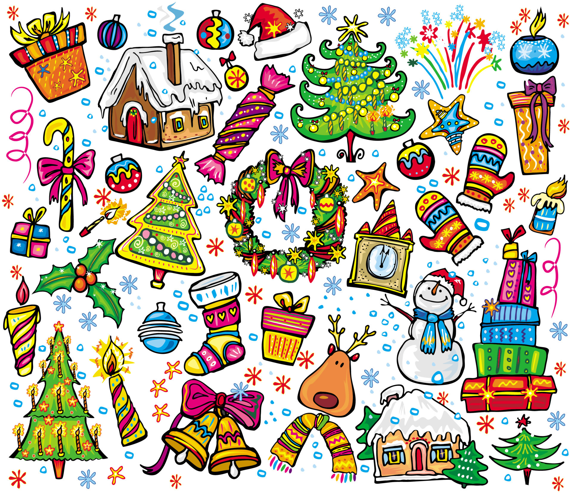 New year and christmas set 13533303 Vector Art at Vecteezy