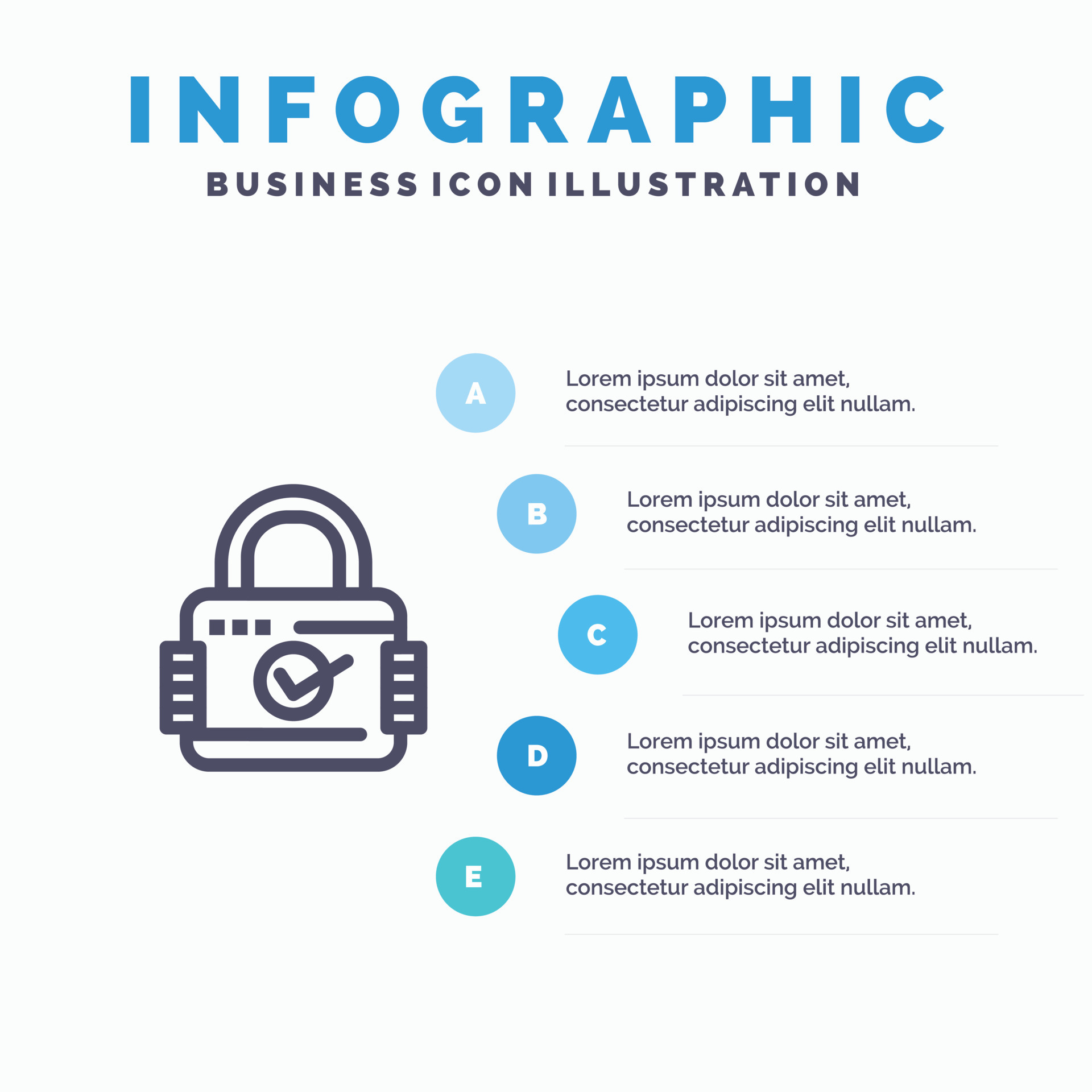 Lock Padlock Security Secure Line Icon With 5 Steps Presentation Infographics Background