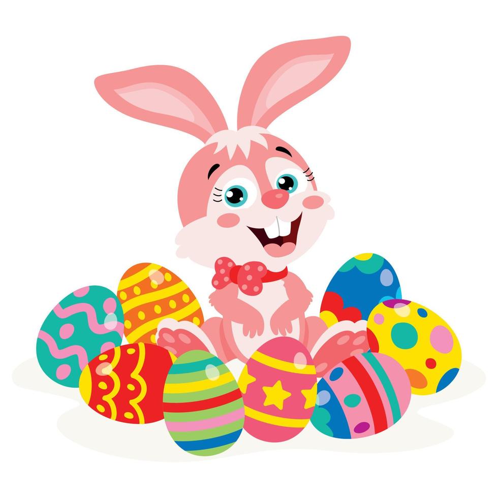 conejo de dibujos animados con huevos de pascua 13539283 Vector en Vecteezy conejo de dibujos animados con huevos de pascua 13539283 Vector en Vecteezy
