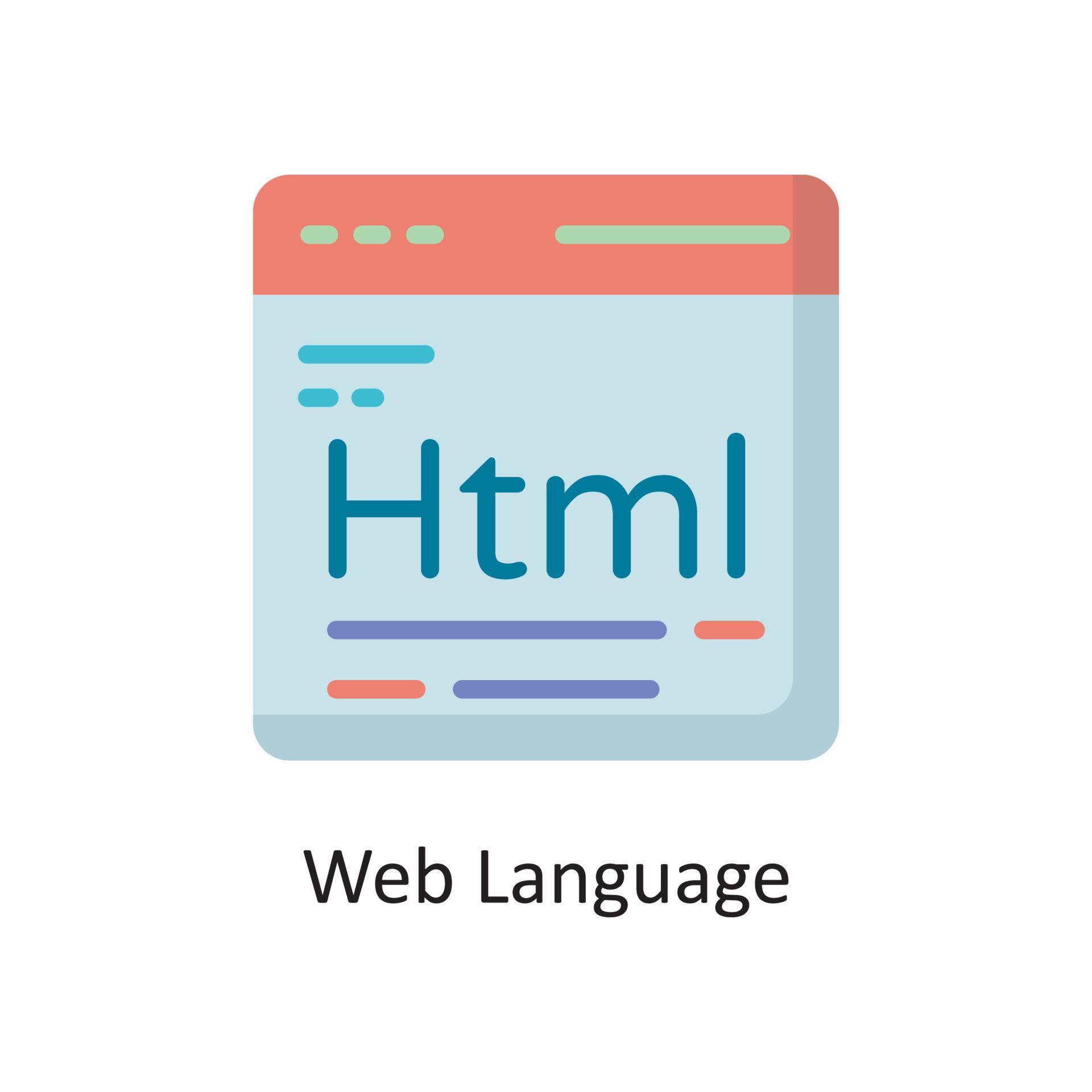 Web Language Vector Flat Icon Design illustration. Cloud Computing ...