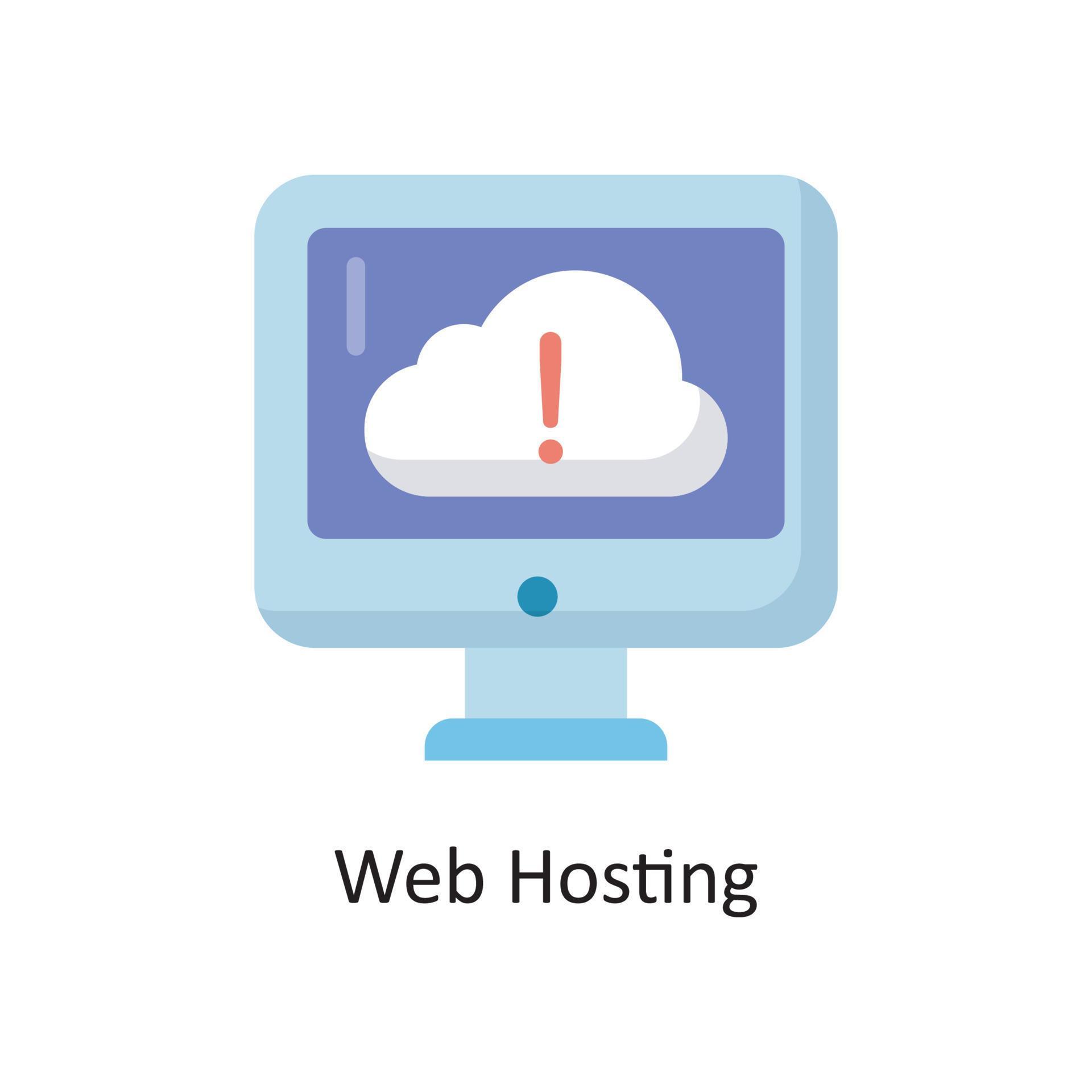 Web Hosting Vector Flat Icon Design illustration. Cloud Computing ...