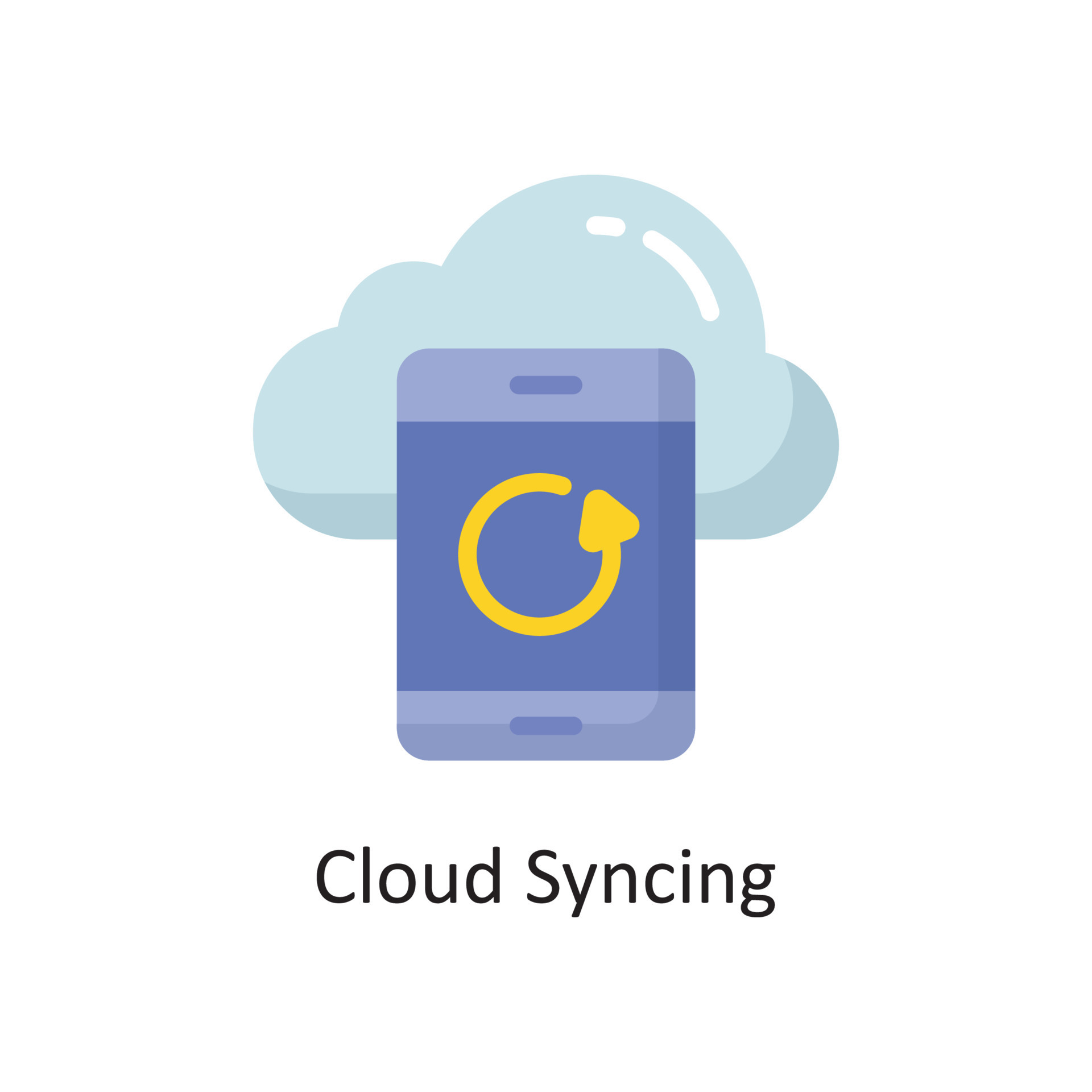 Cloud Syncing Vector Flat Icon Design illustration. Cloud Computing ... Cloud Syncing Vector Flat Icon Design illustration. Cloud Computing ...