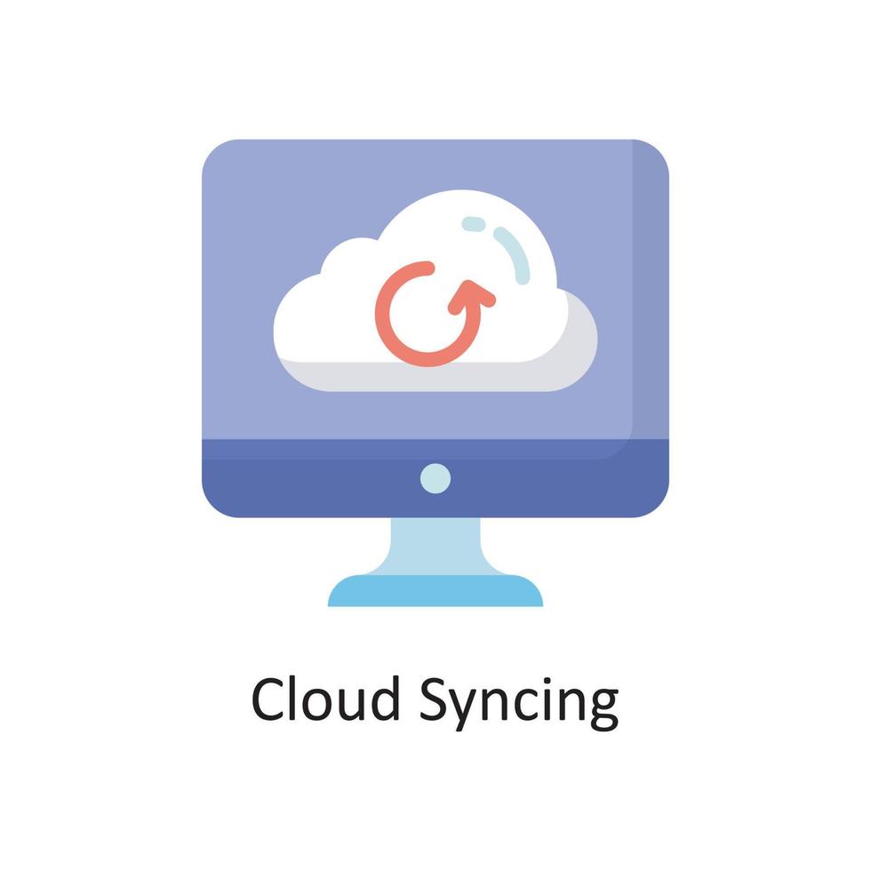 Cloud Syncing Vector Flat Icon Design illustration. Cloud Computing ... Cloud Syncing Vector Flat Icon Design illustration. Cloud Computing ...