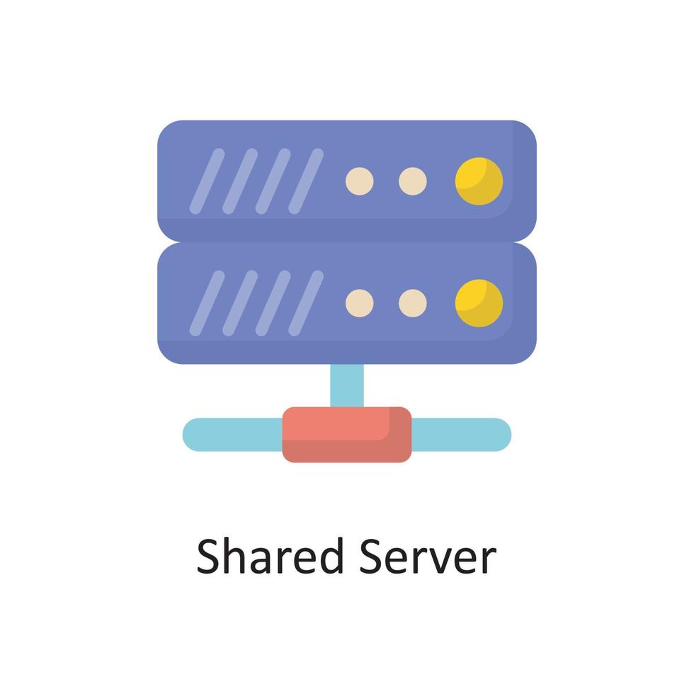 Shared Server Vector Flat Icon Design illustration. Cloud Computing Symbol on White background ...