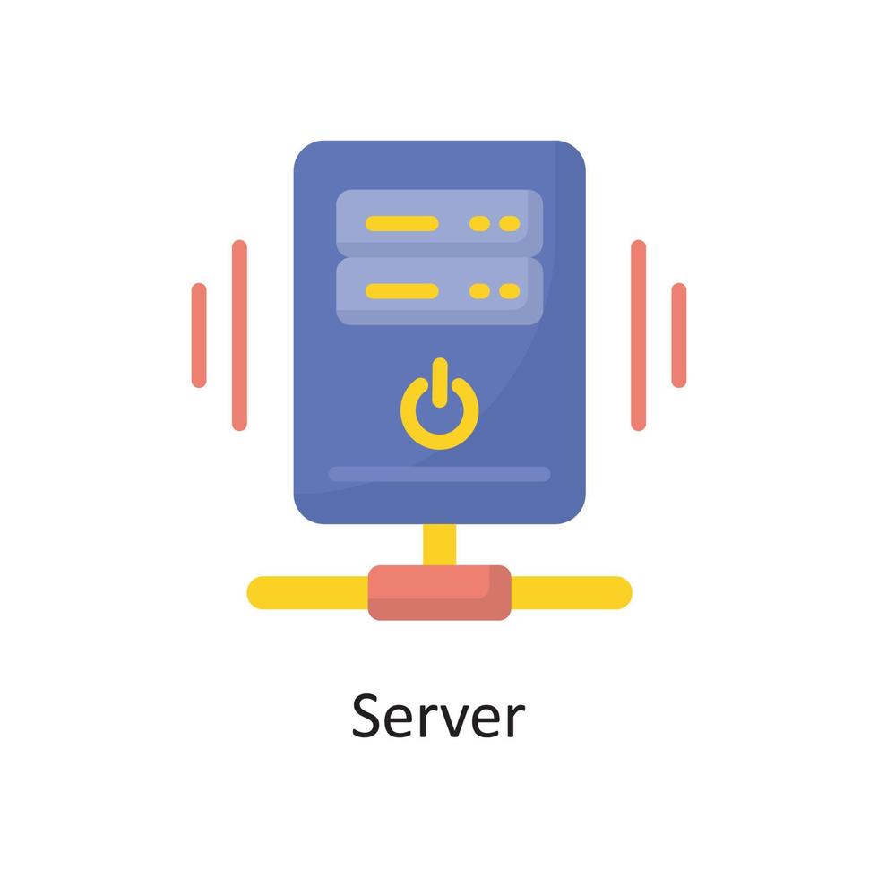 Server Vector Flat Icon Design Illustration Cloud Computing Symbol On