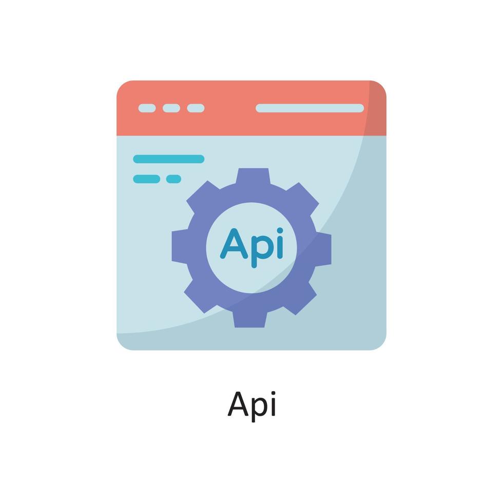 Ilustración de diseño de icono plano de vector API. símbolo de ...