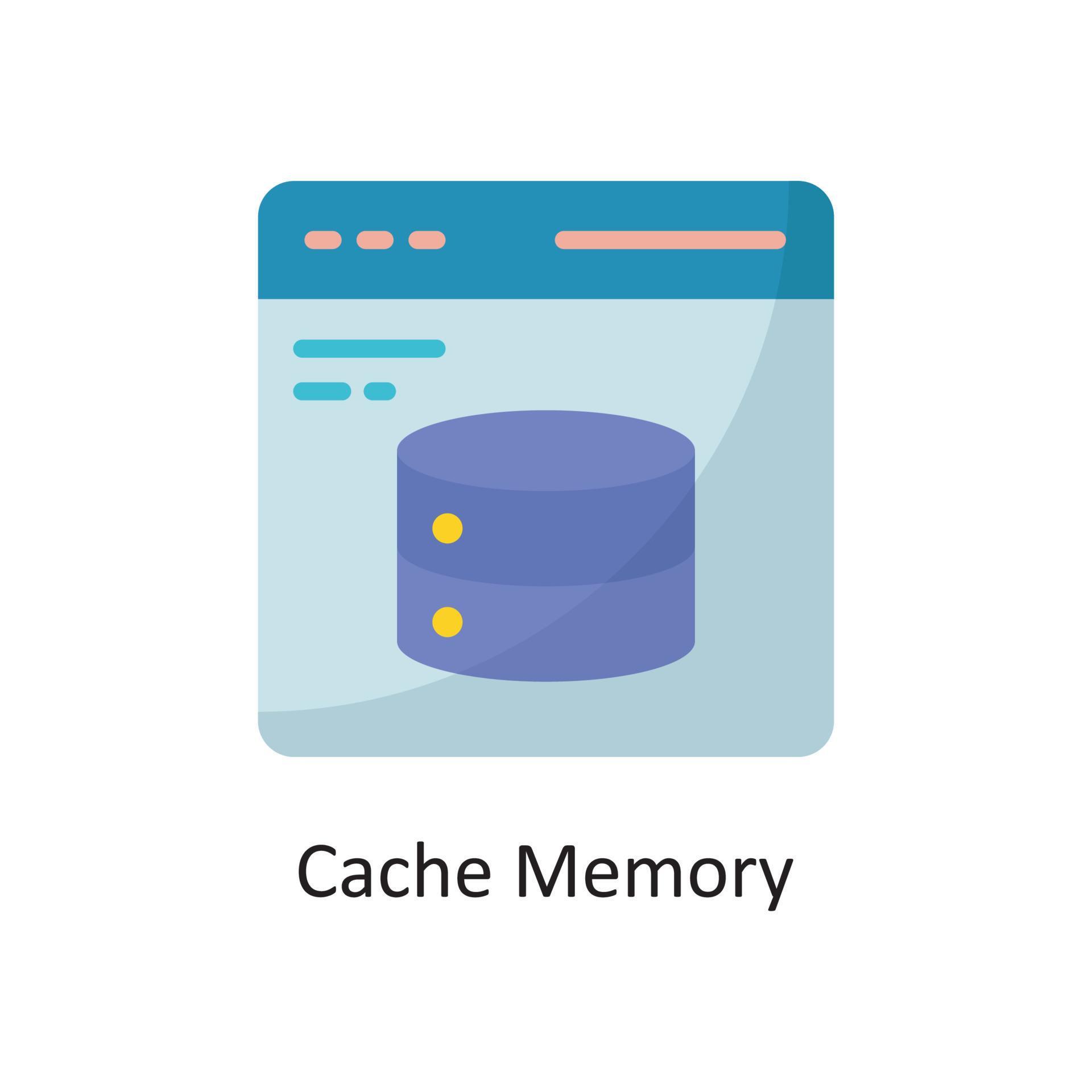 Cache Memory Vector Flat Icon Design illustration. Cloud Computing ... Cache Memory Vector Flat Icon Design illustration. Cloud Computing ...