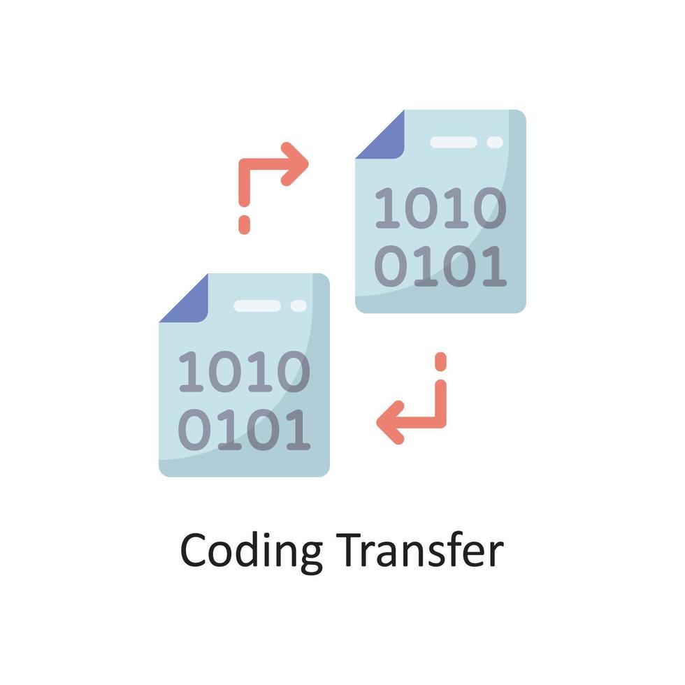 Coding Transfer Vector Flat Icon Design illustration. Cloud Computing ...