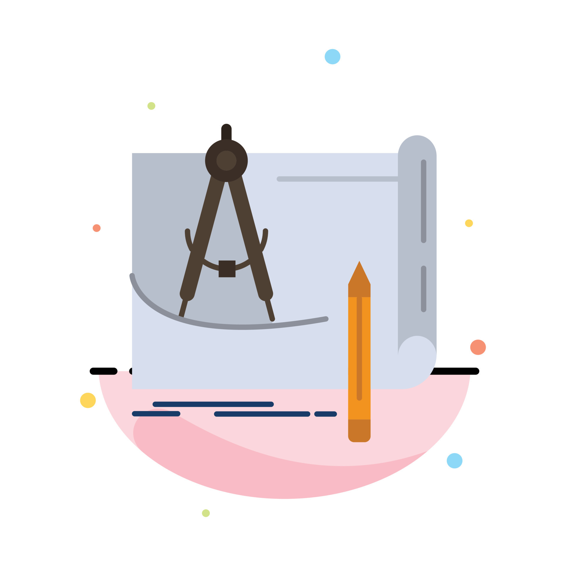 Blueprint Architecture Blueprint Construction Paper Plan Abstract Flat Color Icon Template