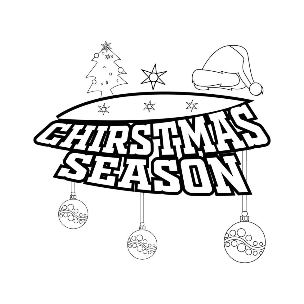 Merry Christmas Coloring page. Christmas line art coloring page design ... Merry Christmas Coloring page. Christmas line art coloring page design ...