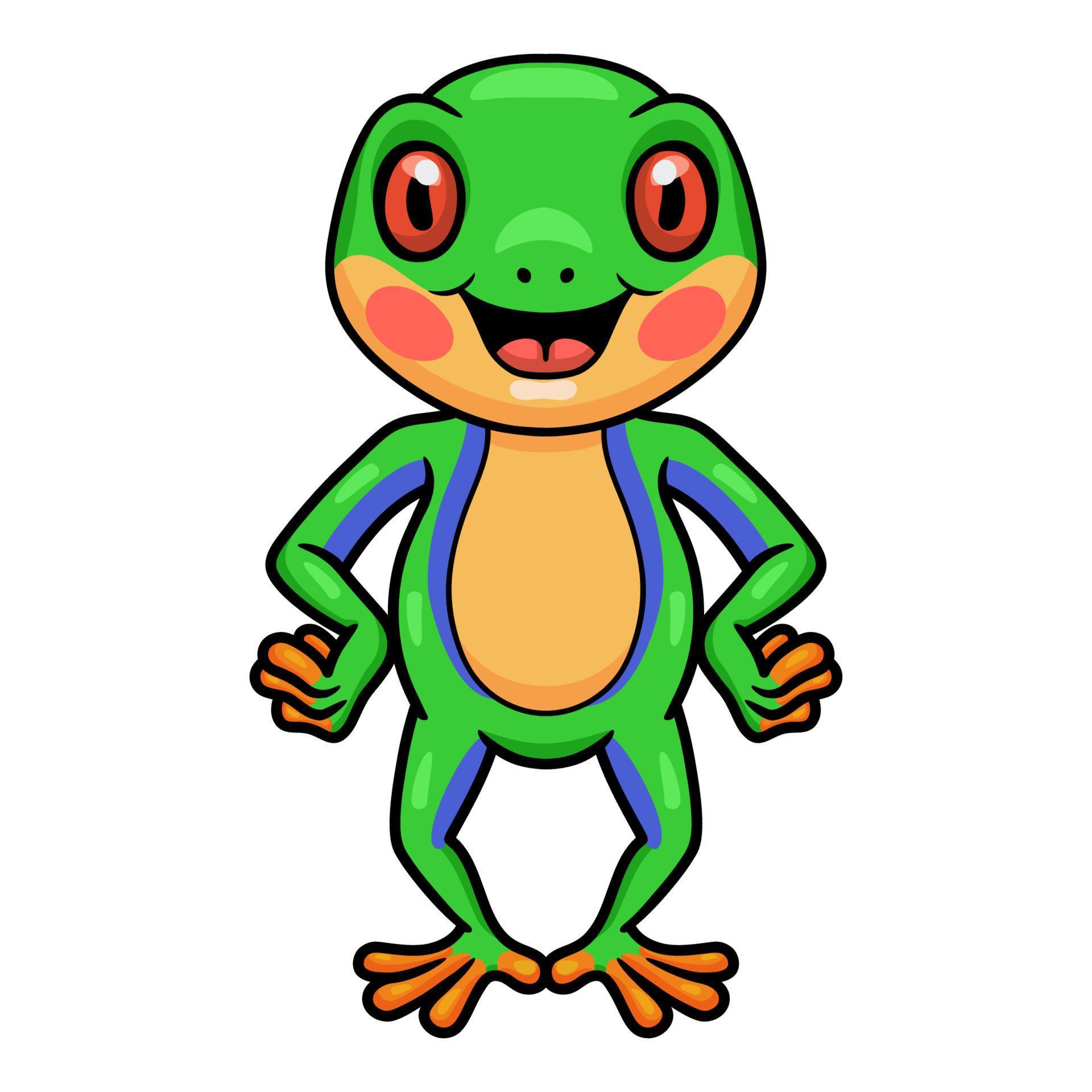 Cute Little Frog Cartoon Standing 13548339 Vector Art At Vecteezy