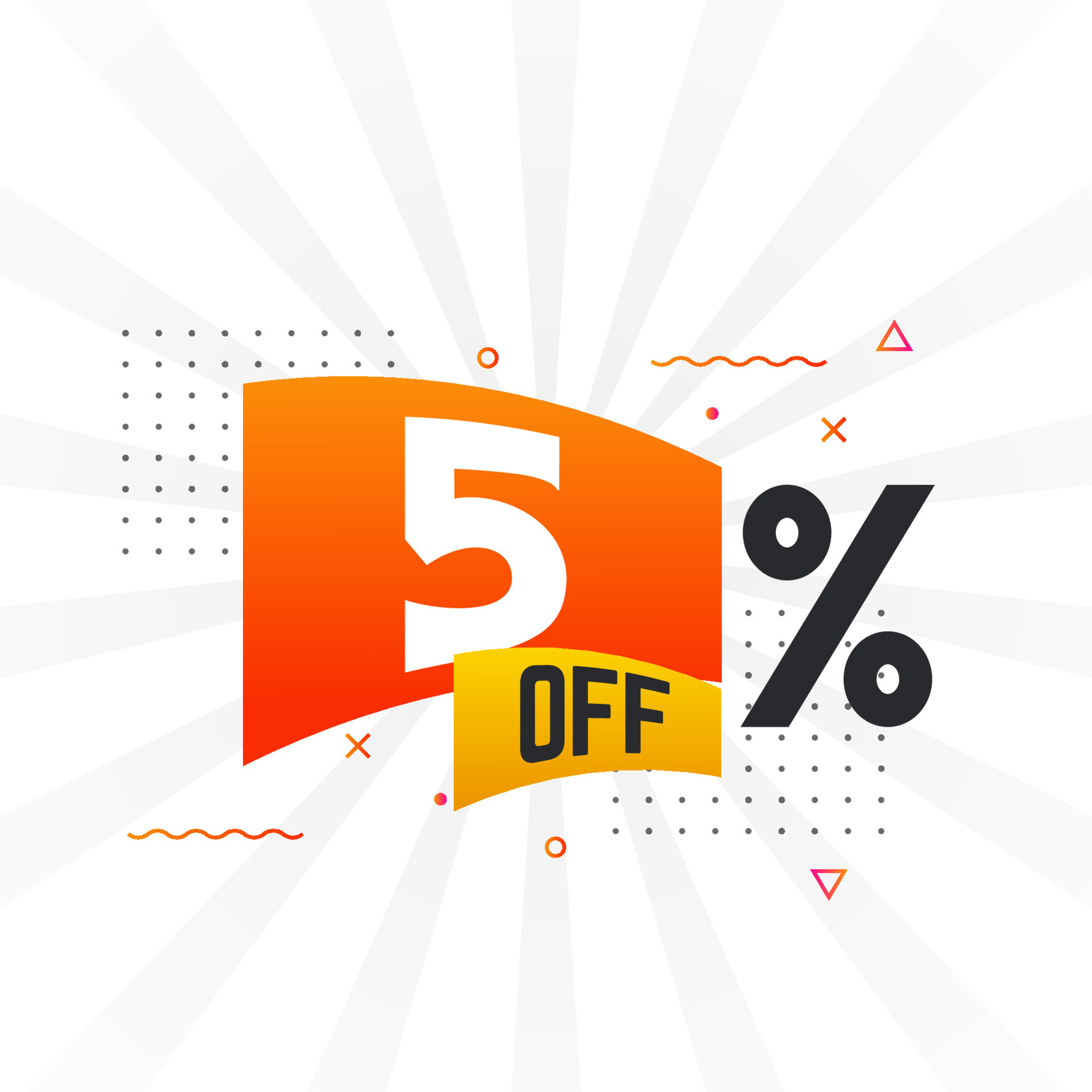 5 Percent Off Special Discount Offer 5 Off Sale Of Advertising