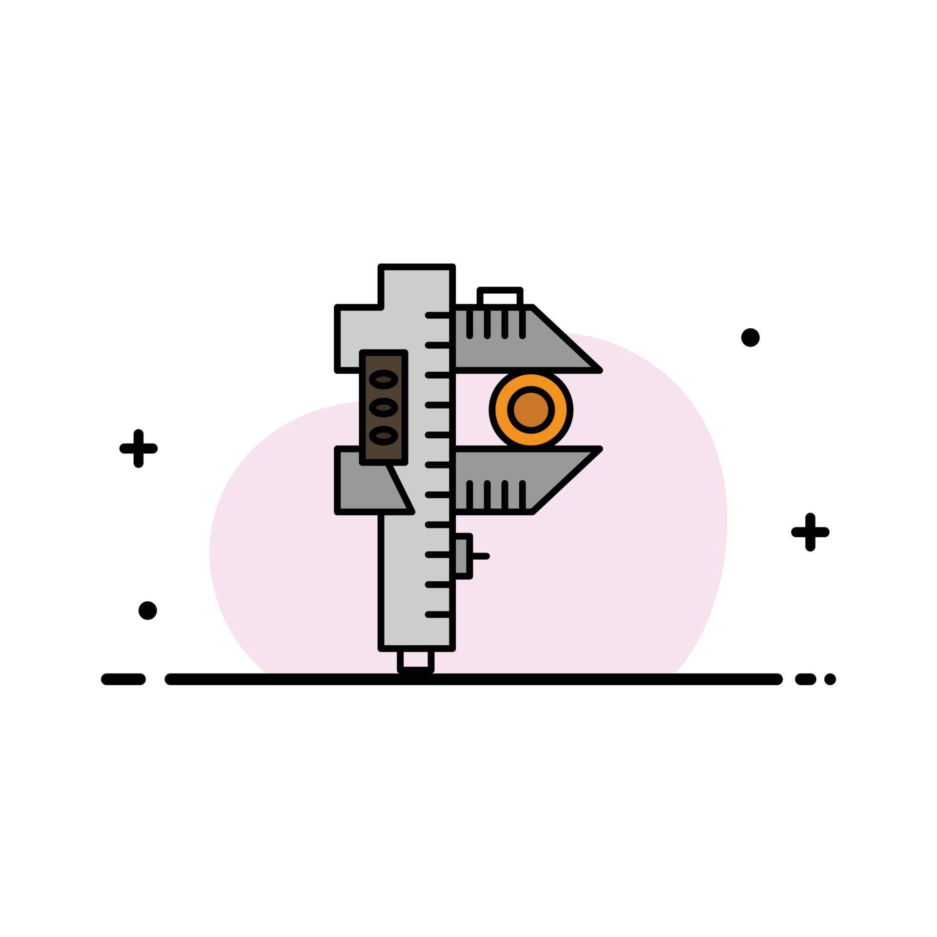 Measuring Accuracy Measure Small Tiny Business Flat Line Filled Icon Vector Banner Template