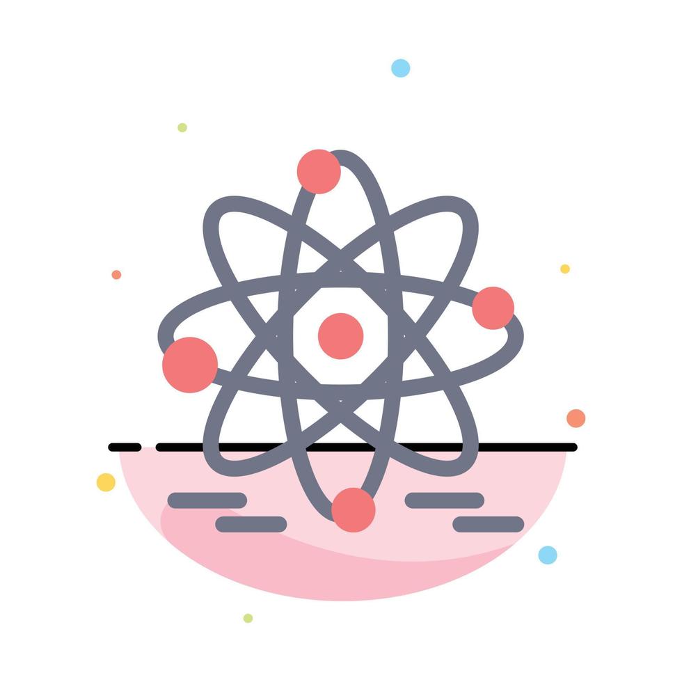 Atom Education Nuclear Abstract Flat Color Icon Template 13550570