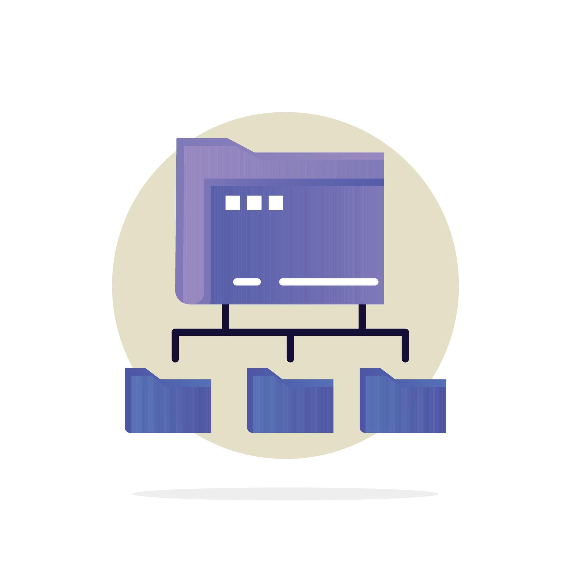 Folder Folders Network Computing Abstract Circle Background Flat color Icon 13550585 Vector Art ...