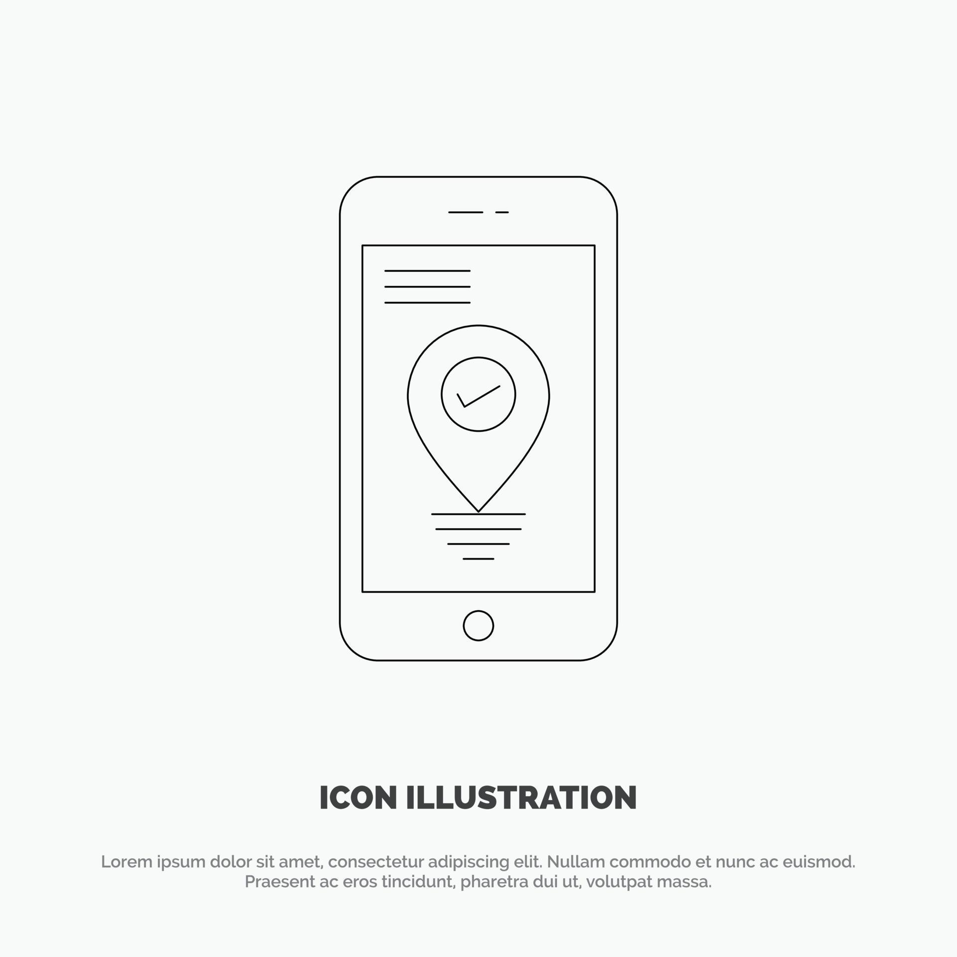 Navigation Location Pointer Smartphone Line Icon Vector 13551776 Vector