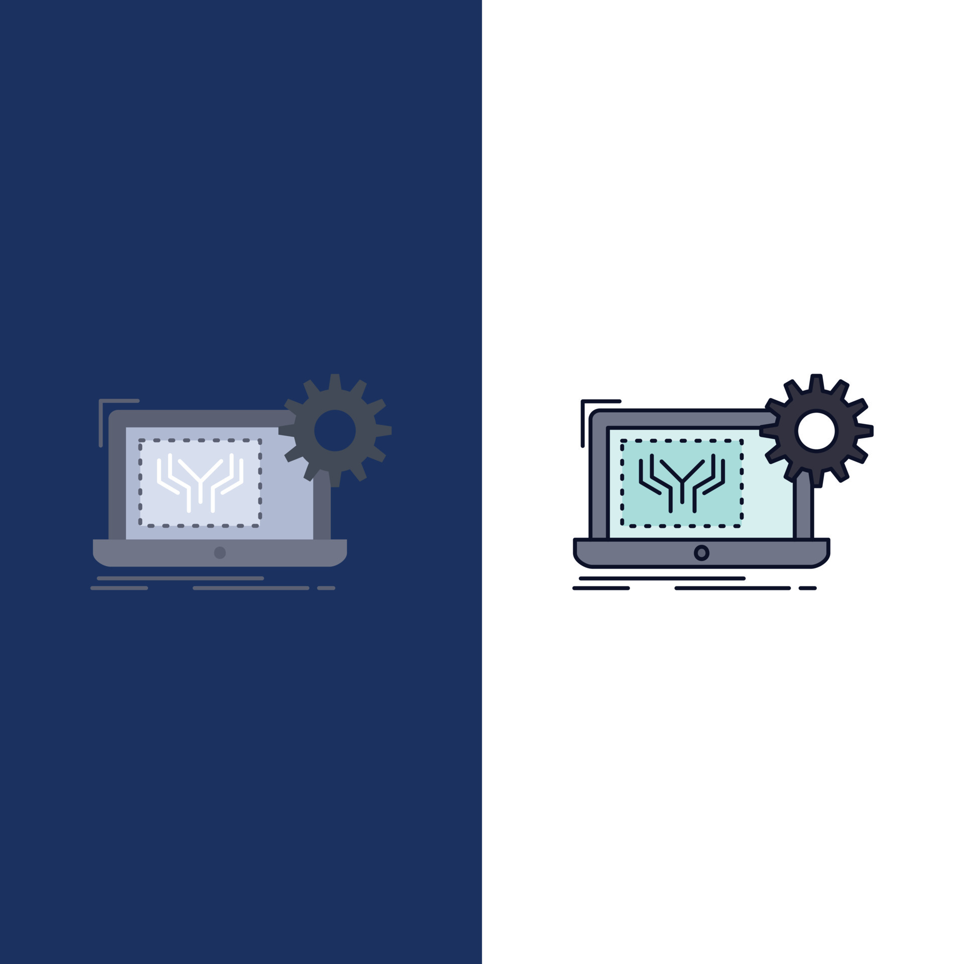 Blueprint Circuit Electronics Engineering Hardware Flat Color Icon Vector 13552803 Vector Art At